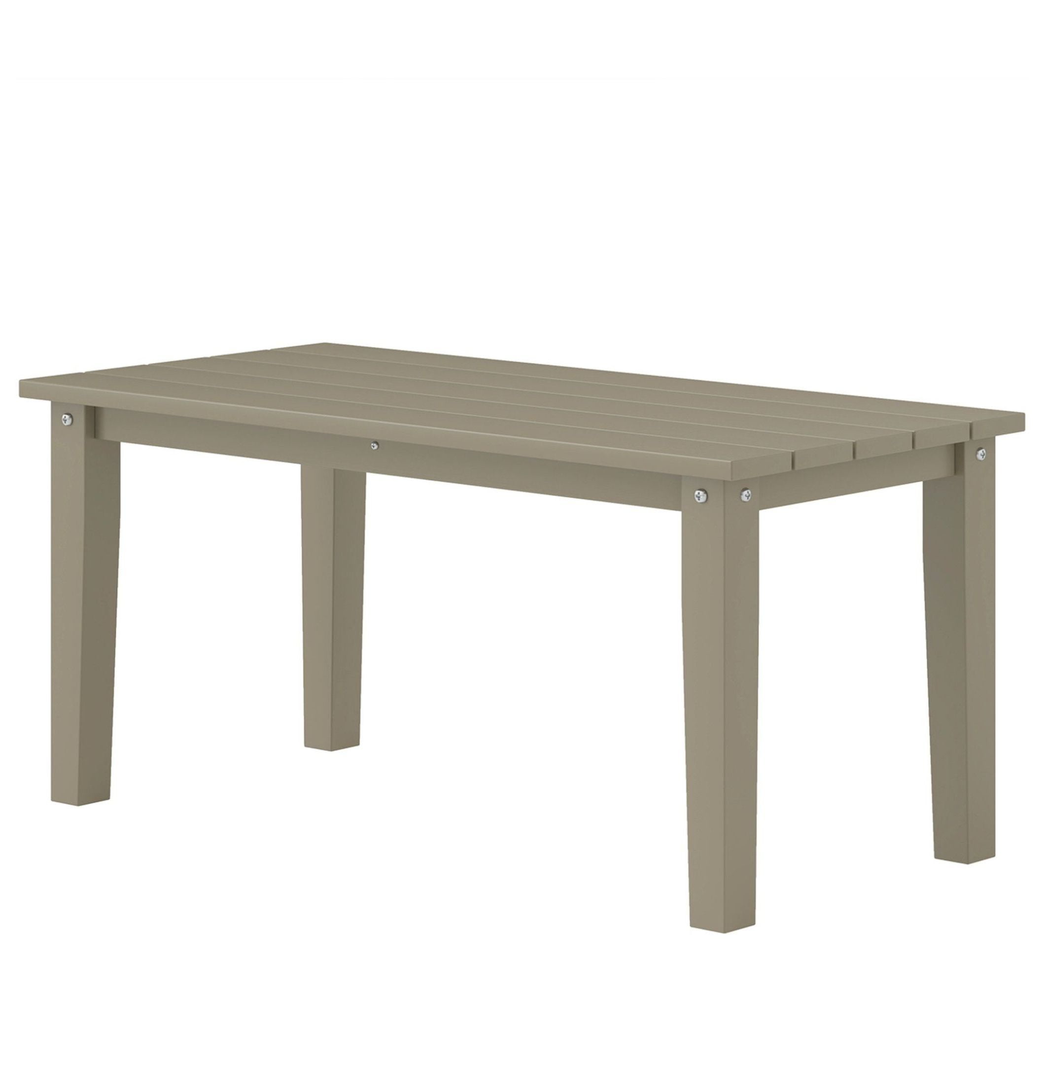 Outdoor Coffee Table, HDPE Patio Table - Rectangle All-Weather Slatted ...