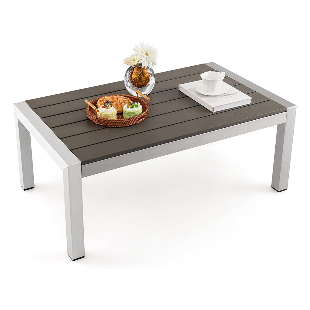 Outdoor Coffee Table,Top Patio Side Tea Table, Home Rectangular Accent ...