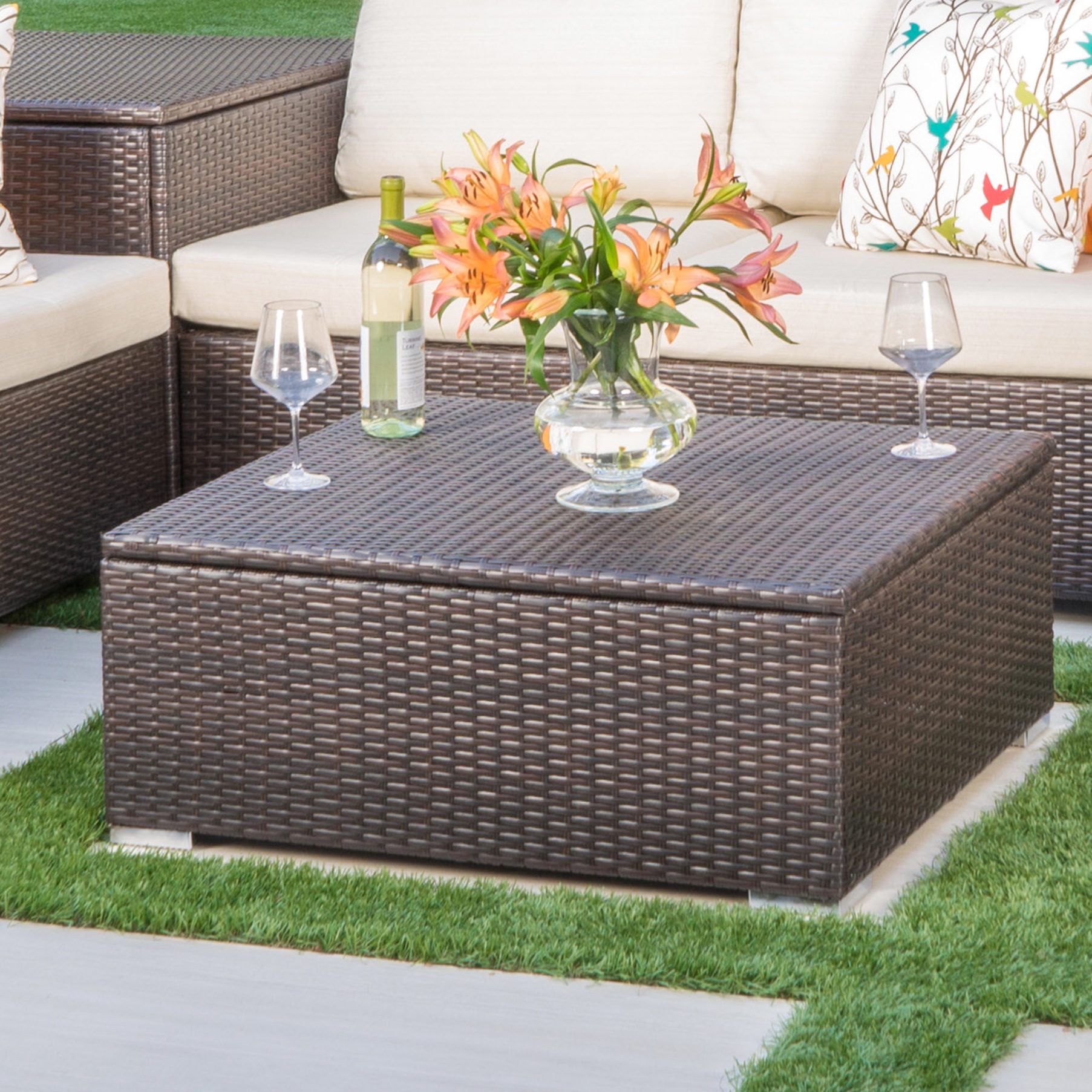 Outdoor Coffee Table with Storage Function | Ideal for Patio and ...