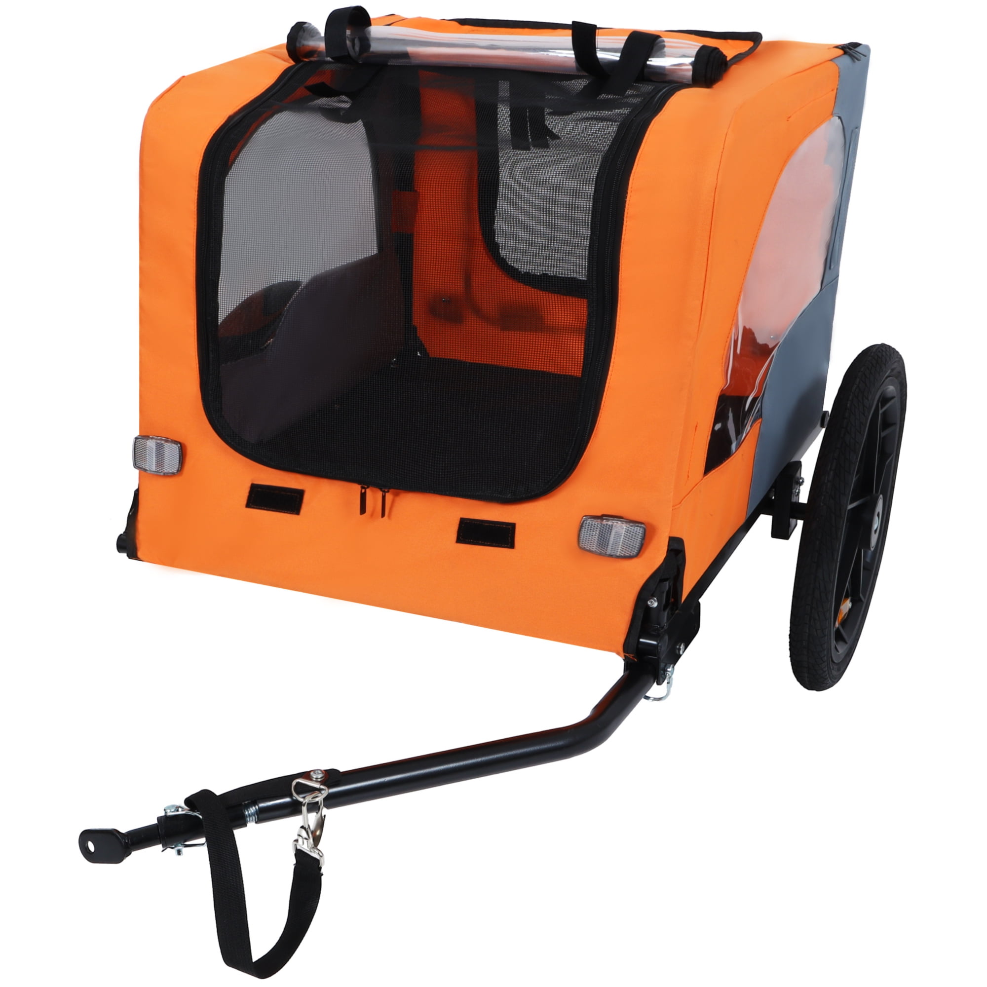 Outdoor Collapsible Pet Bike Trailer with 16-Inch All-Terrain Wheels ...
