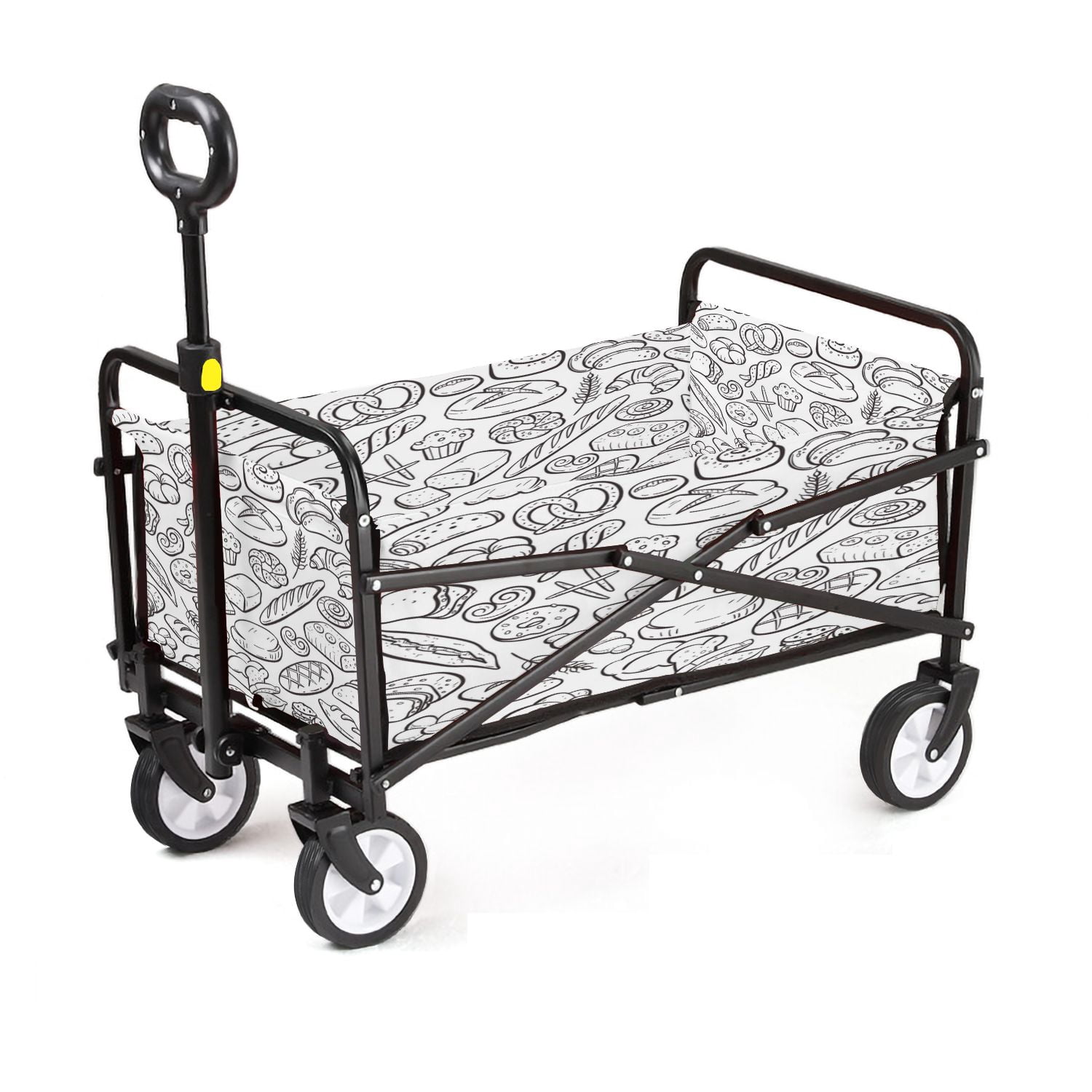 Outdoor Collapsible Wagon Bread bakery products seamless pattern Hand ...