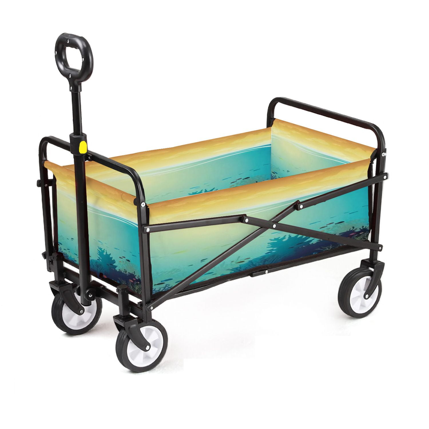 Outdoor Collapsible Wagon Cartoon coral school fish sea sunset cloudy ...
