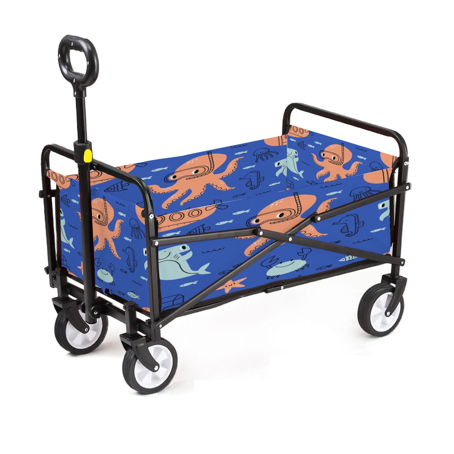 Outdoor Collapsible Wagon Cute cartoon octopus fish bathyscaphe crab ...