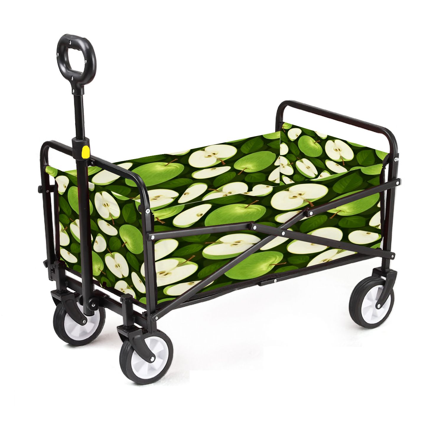 Outdoor Collapsible Wagon Green Seamless pattern green apples dark ...