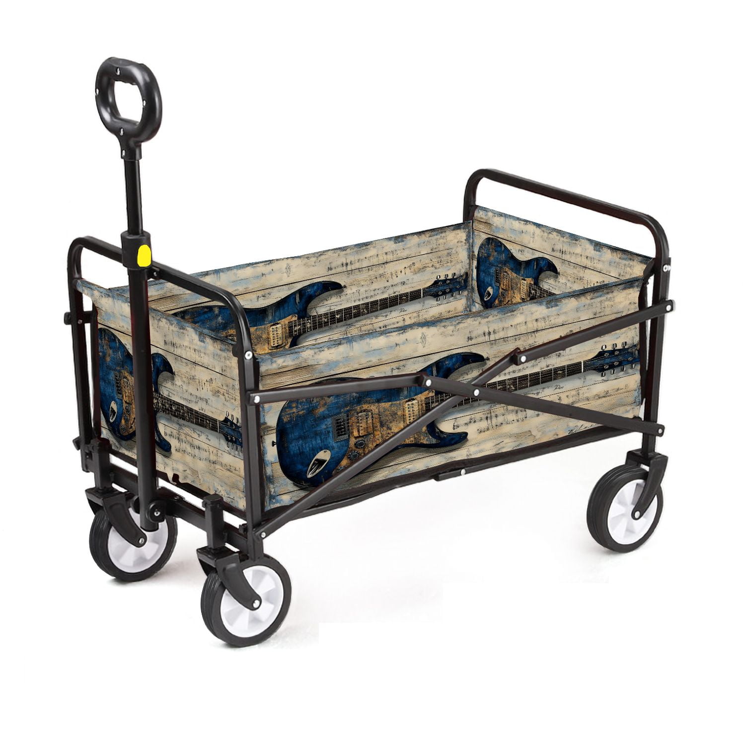Outdoor Collapsible Wagon Modern Blue Guitar Musical Themed Electric ...