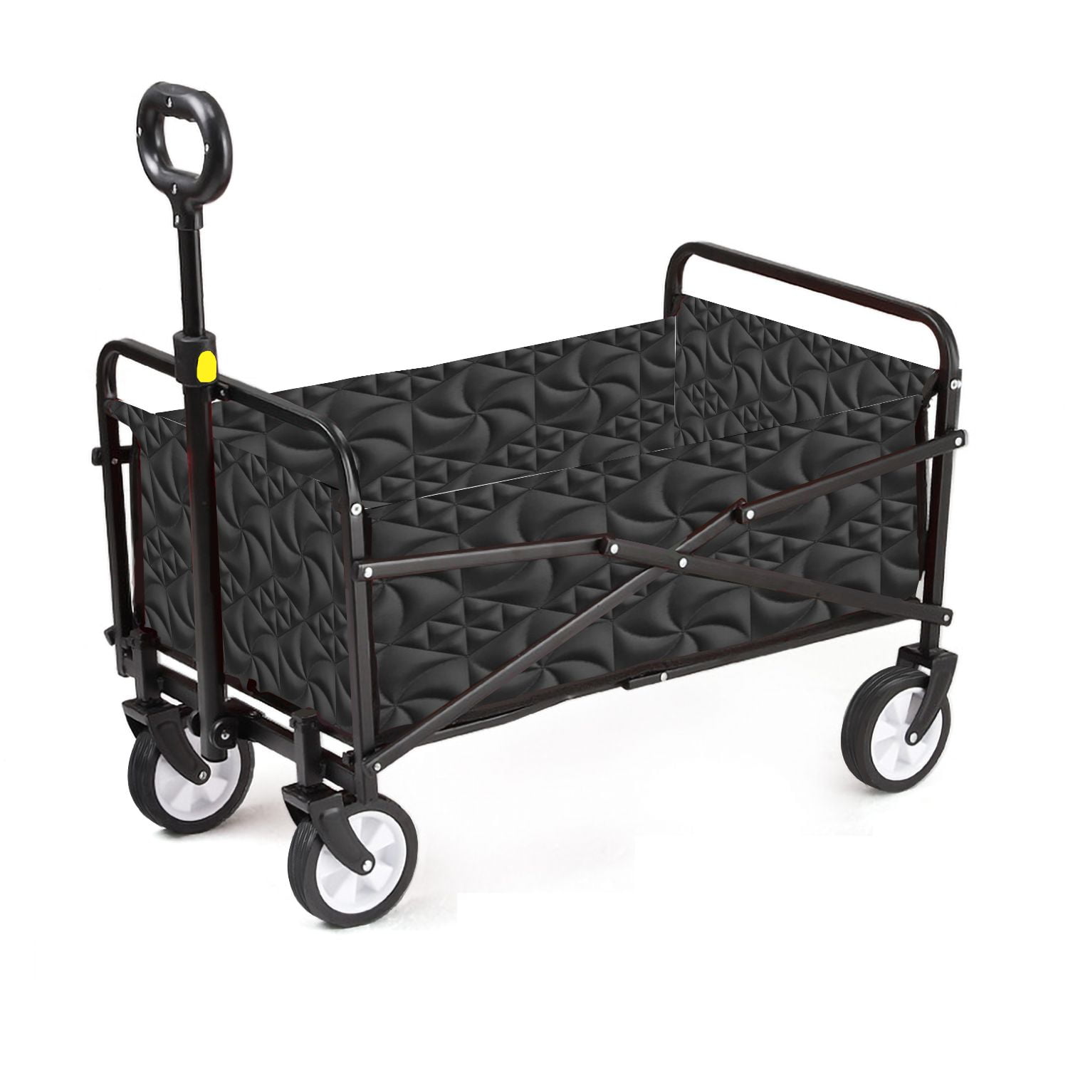 Outdoor Collapsible Wagon Modern black 3D textured leather hexagonal ...