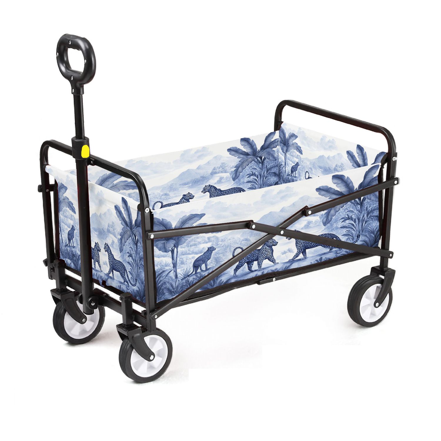 Outdoor Collapsible Wagon Navy Blue Leopard Vintage Decorative Leopards ...