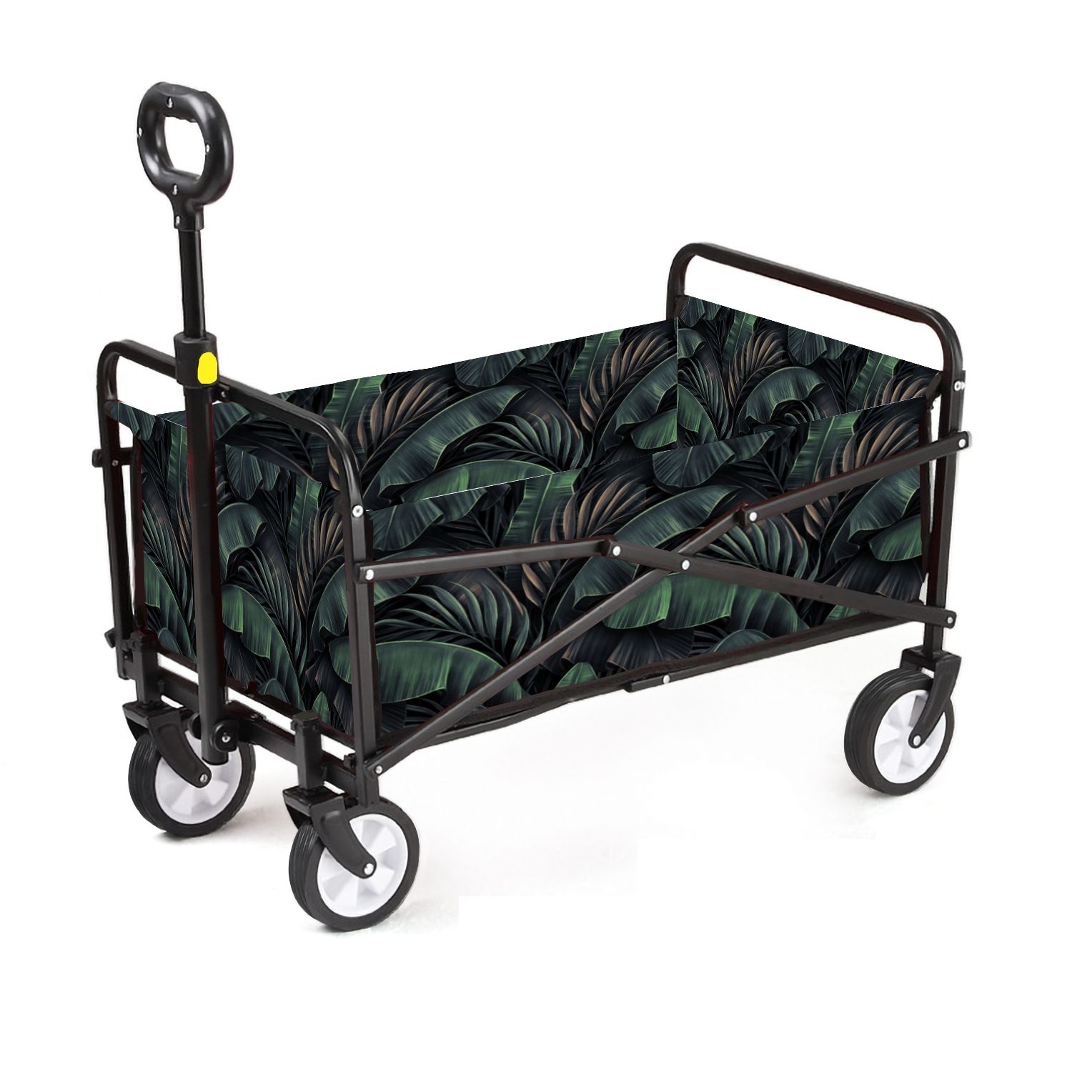 Outdoor Collapsible Wagon Neon bright banana leaves palms dark Seamless ...