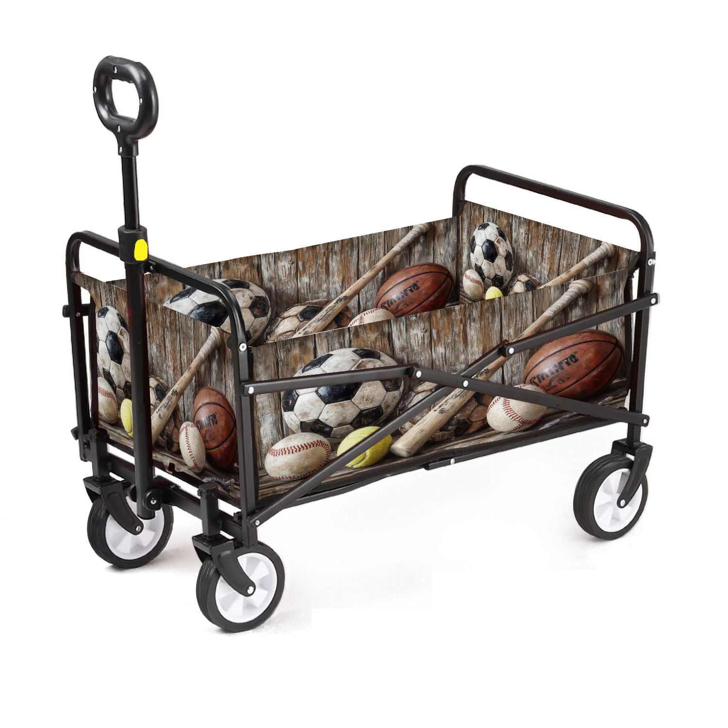 Outdoor Collapsible Wagon Rustic Soccer Football Baseball Basketball ...
