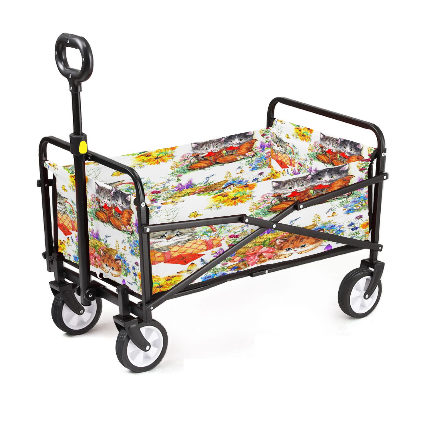 Outdoor Collapsible Wagon Seamless pattern cute kitten summer field ...