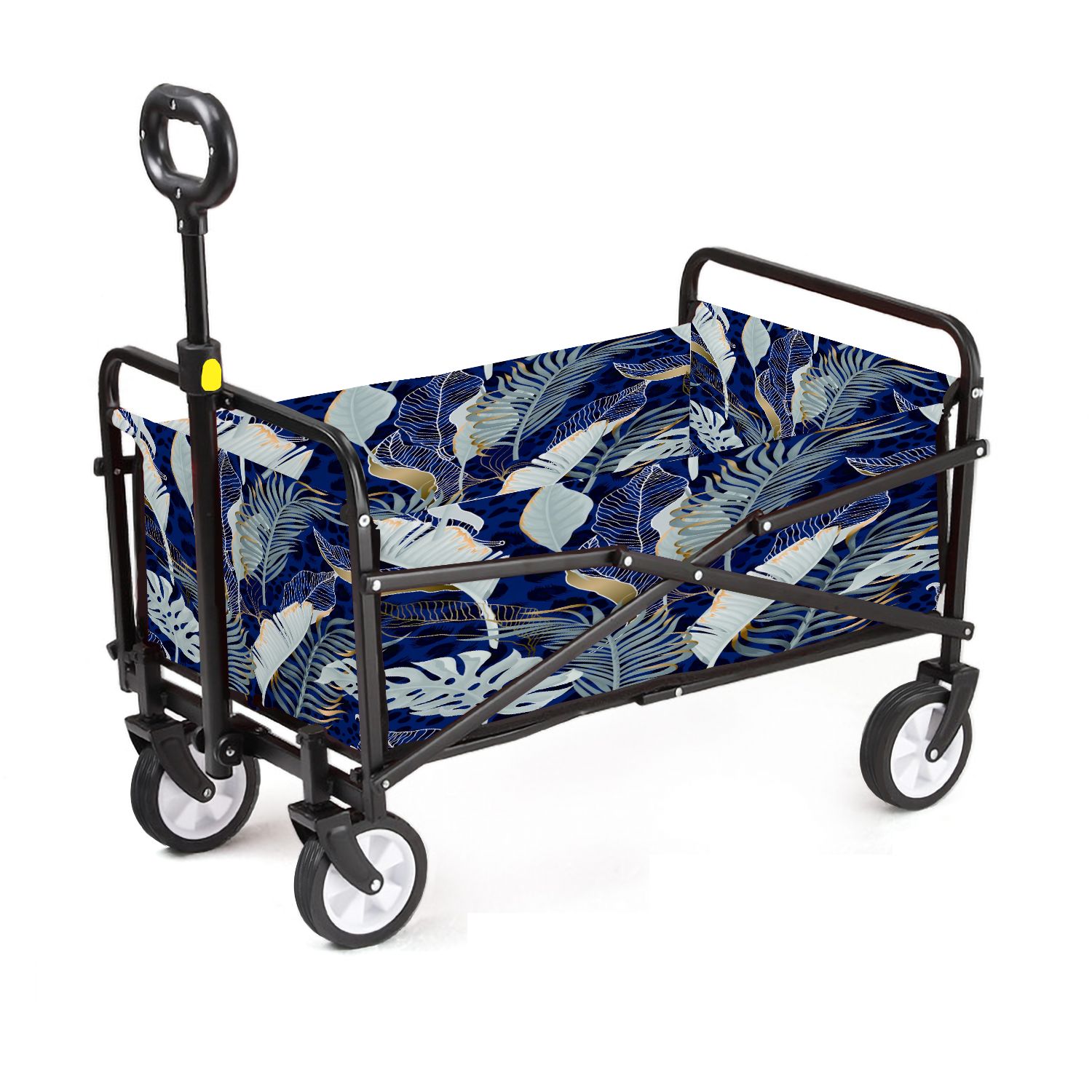 Outdoor Collapsible Wagon Seamless pattern white tropical leaves gold ...