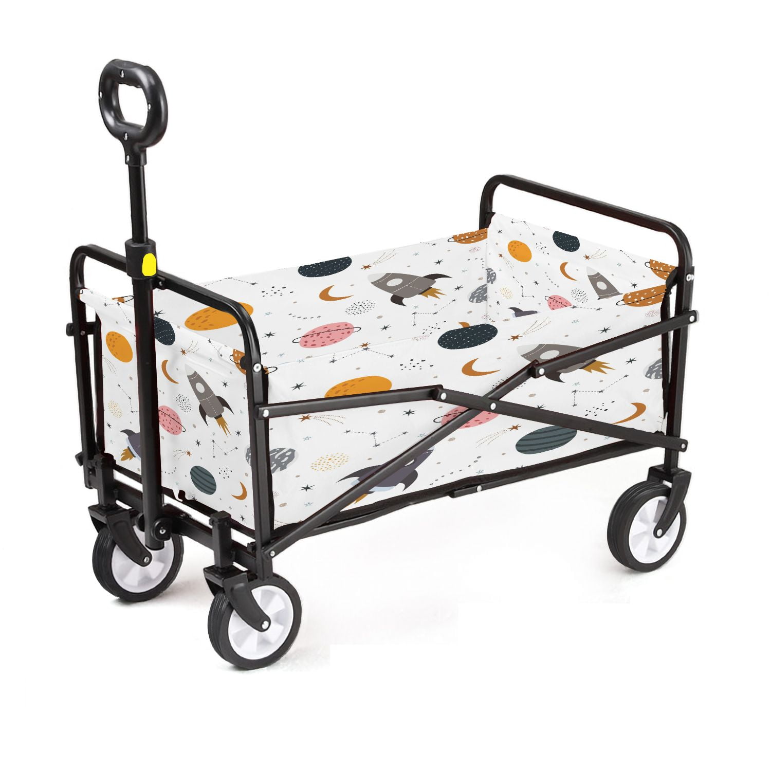 Outdoor Collapsible Wagon Space rocket stars Seamless pattern hand ...