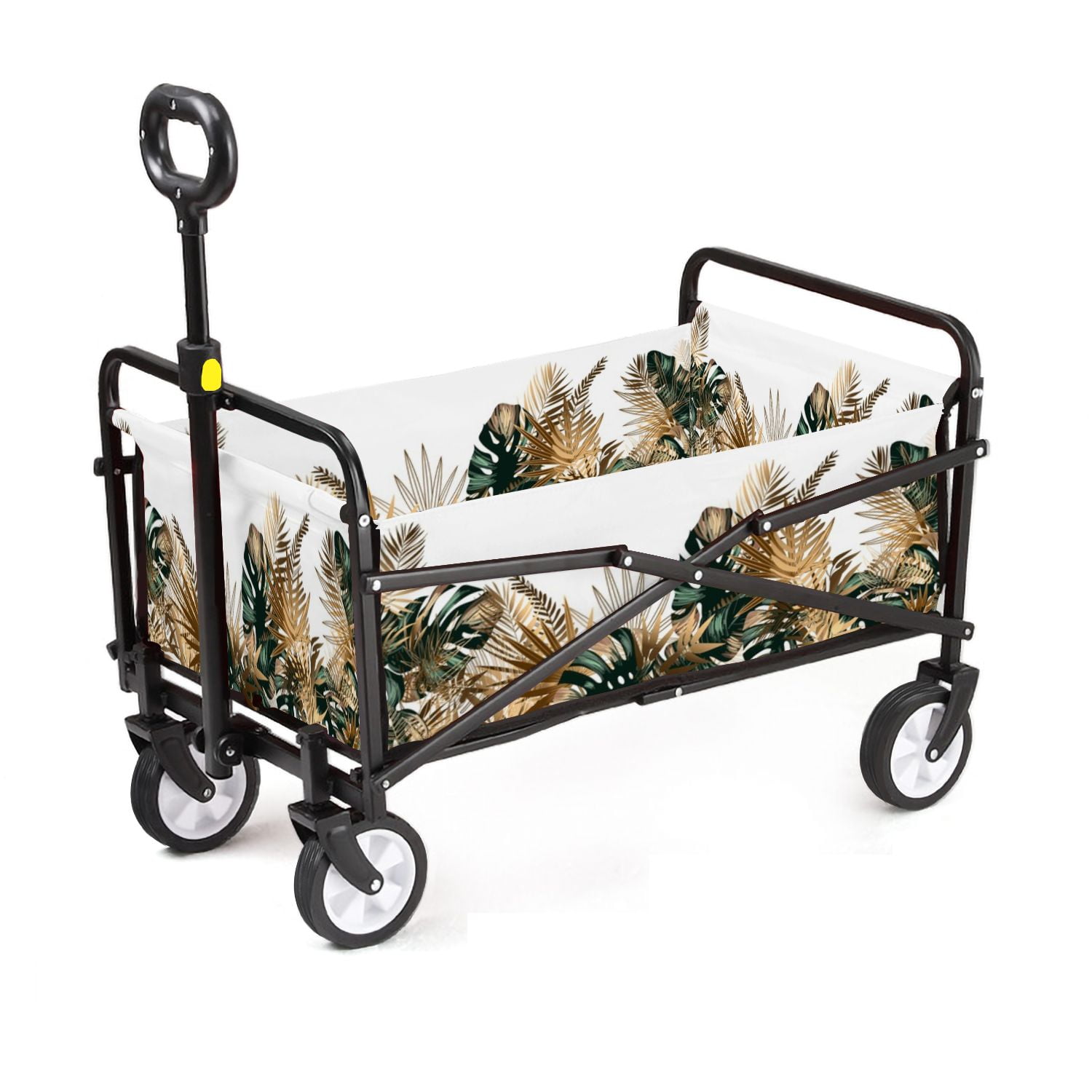Outdoor Collapsible Wagon Tropical golden emerald leaves seamless ...