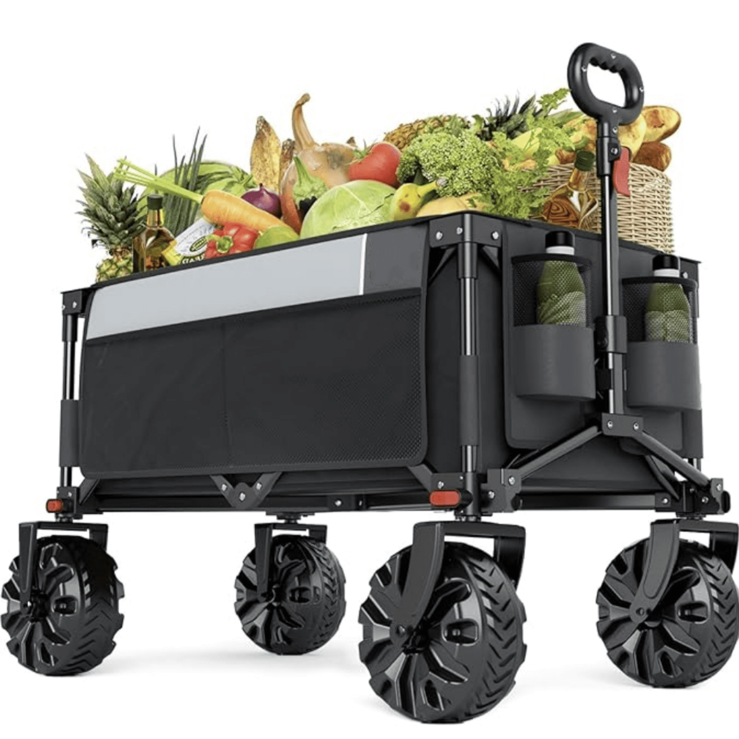 Outdoor Collapsible Wagon Utility Folding Cart Heavy Duty All Terrain ...