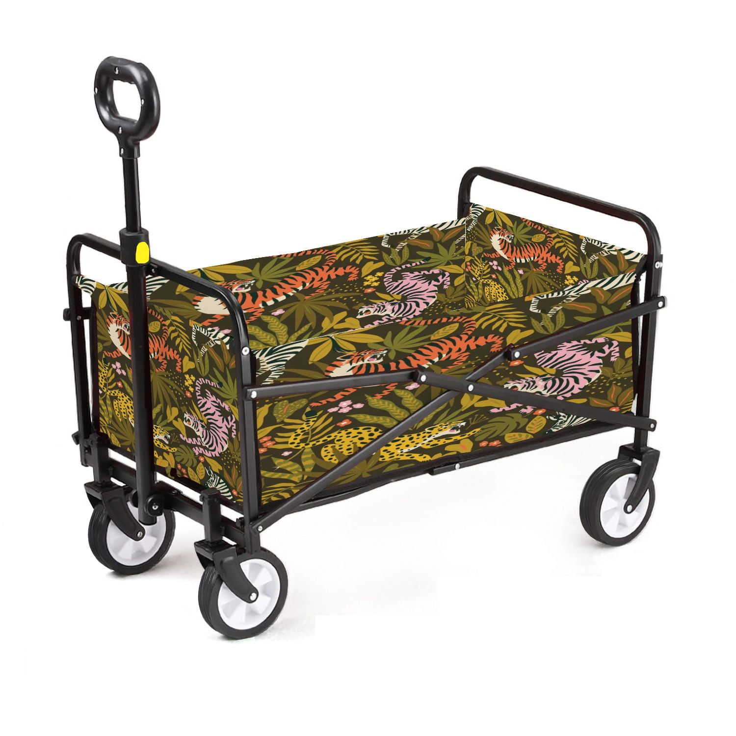 Outdoor Collapsible Wagon Wild tigers leopards zebra tropical plants ...
