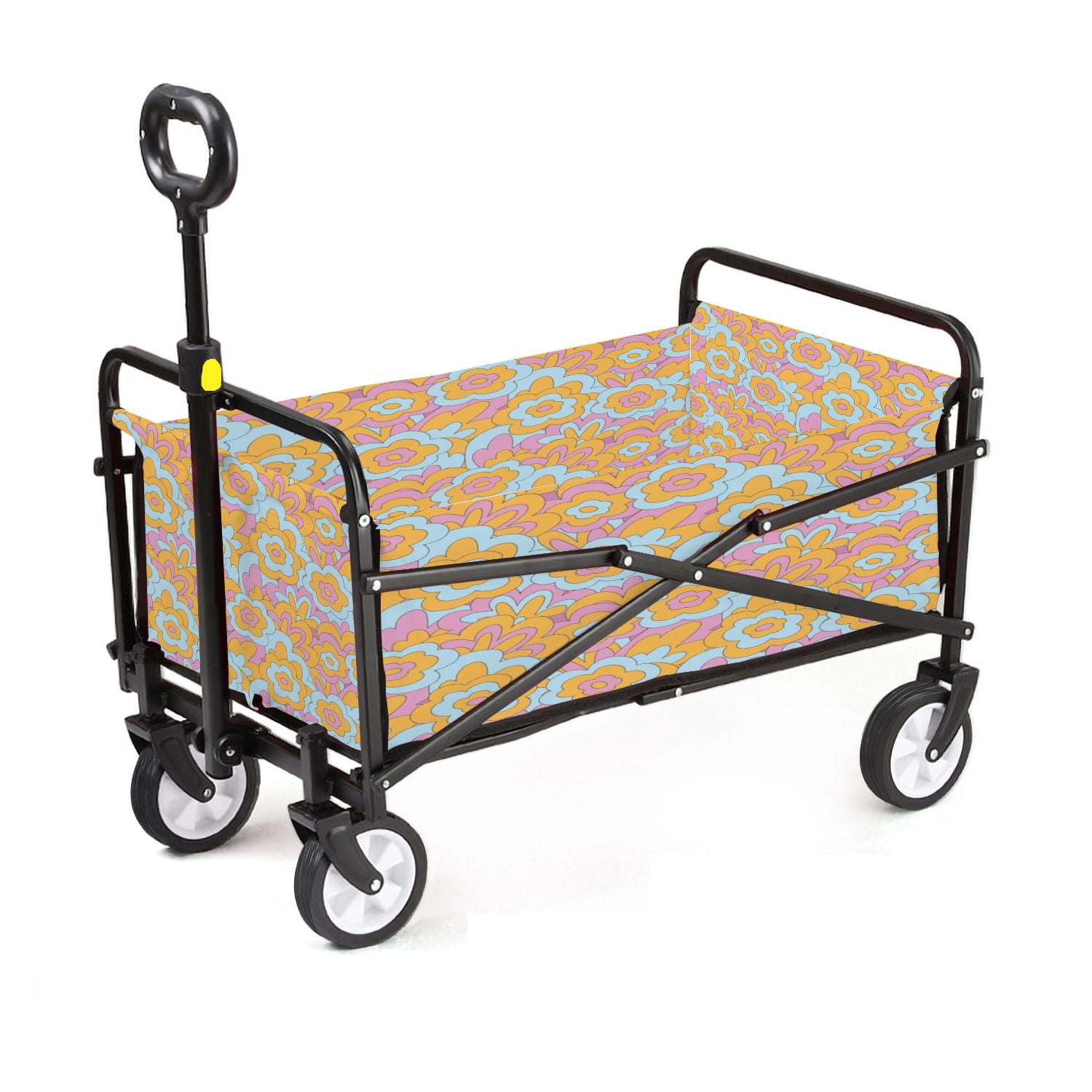 Outdoor Collapsible Wagon groove seamless 70s style flowers leaves ...