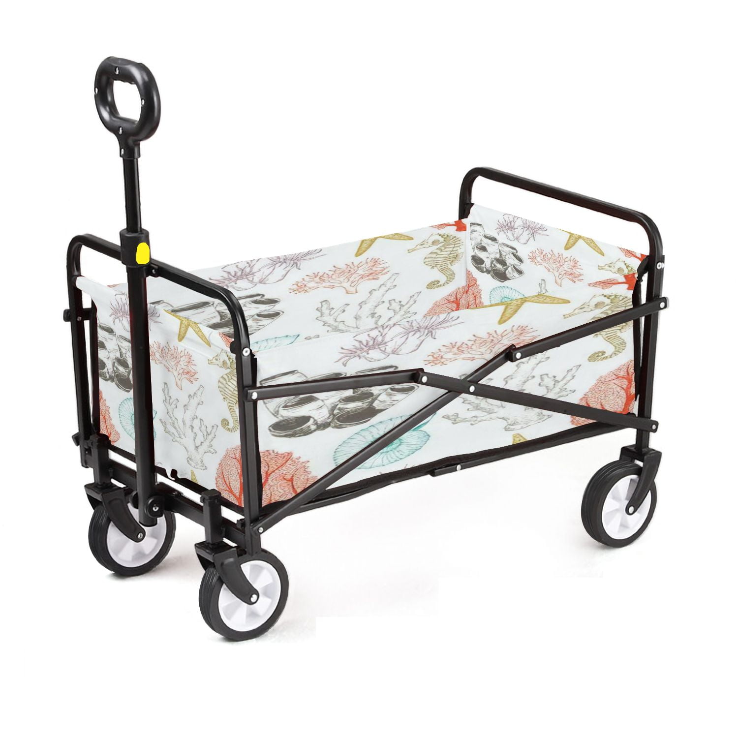 Outdoor Collapsible Wagon seamless pattern doodling marine theme corals ...