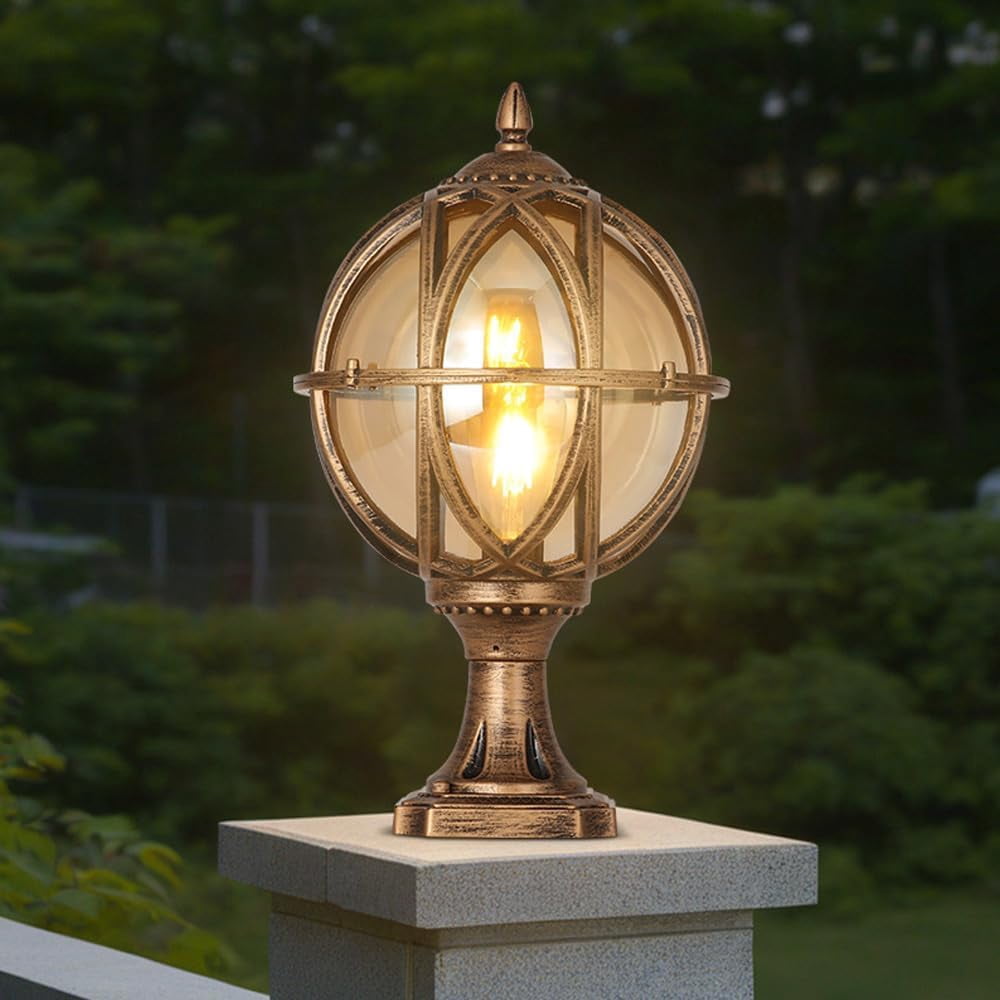 Outdoor Column Light Globe Post Light IP54 Waterproof Pillar Light with ...