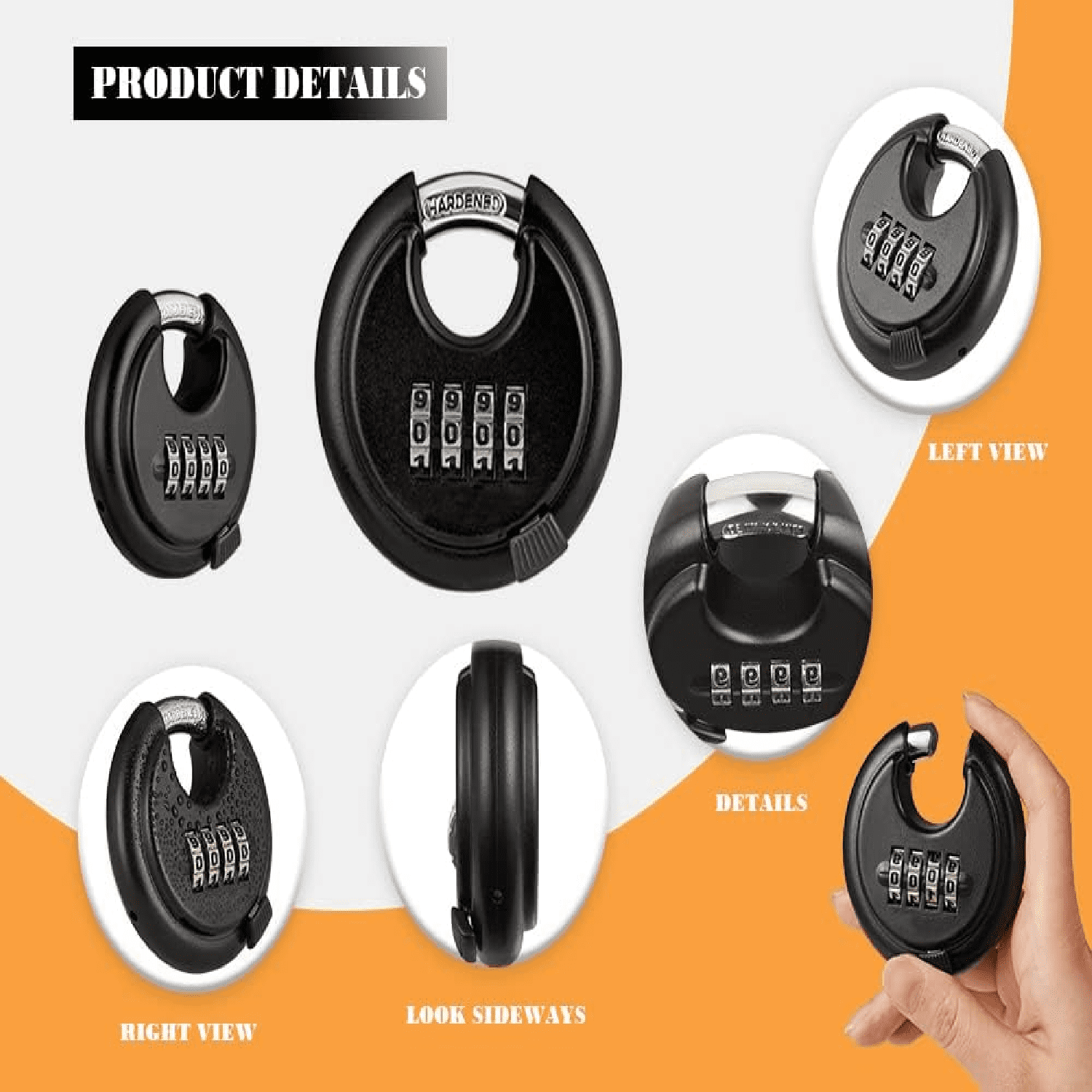 Outdoor Combination Lock，4 Digit Discus Combination Padlock,Heavy Duty ...