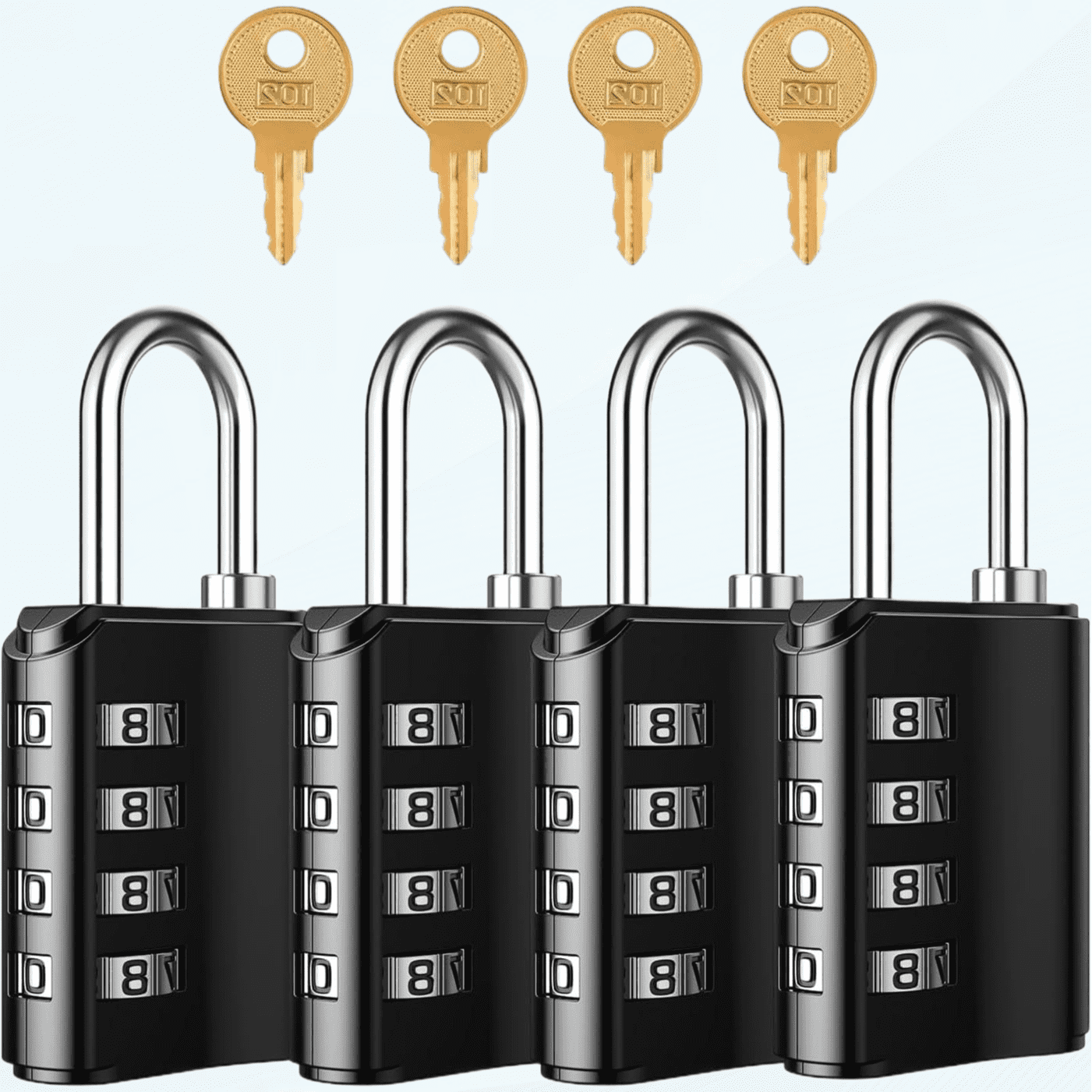 Outdoor Combination Padlock, 4 Digit Combination Lock with Key, Heavy ...