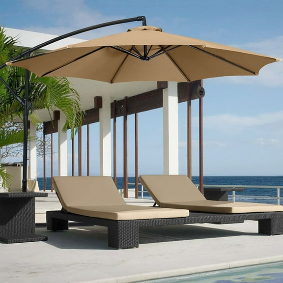 Commercial Patio Umbrella With Replaceable C Anopy 270cm Sun & Rain For ...