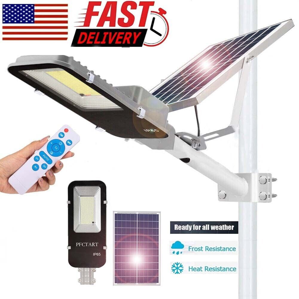 Outdoor Commercial Solar Street Flood Light LED Lamp Area Dusk To Dawn ...