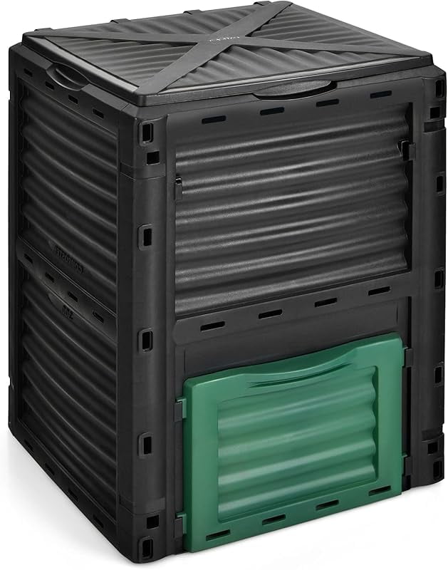 Outdoor Compost Bin, Composting Box w/Top Flip Latch-on Lid,80 Gallons ...