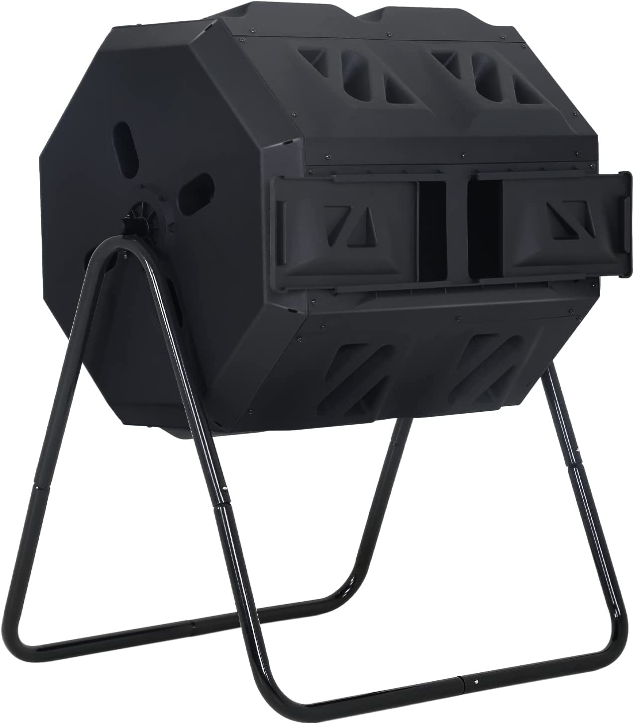 Outdoor Composting Bins, Tumbling Composter Dual Rotating Batch Compost Bin, for Yard Waster 43 ...