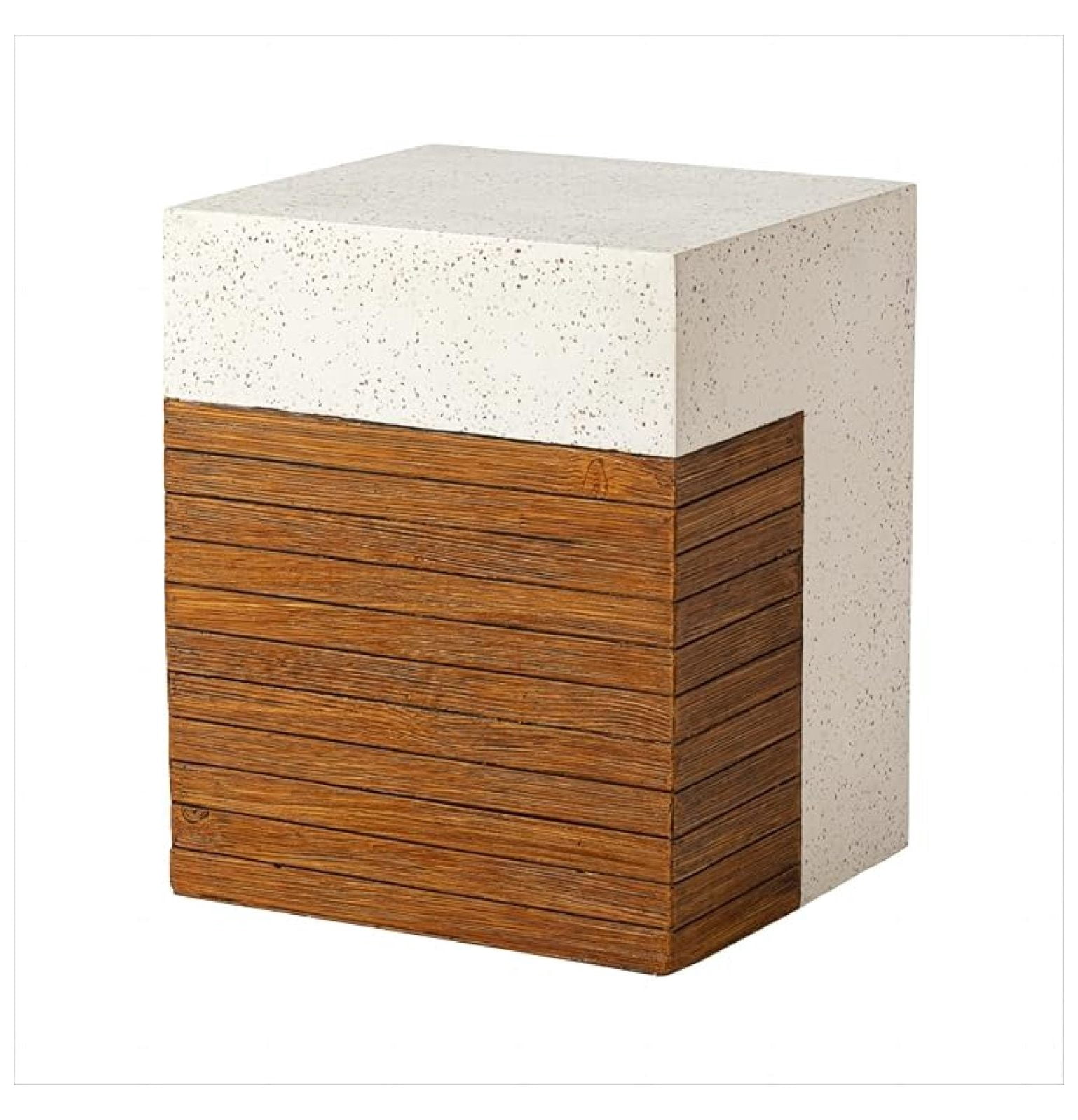 Outdoor Concrete Side Table, 15" W Modern Outdside End Table for Patio ...