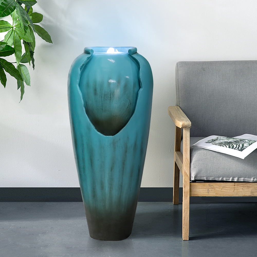 Outdoor Concrete Vase Water Fountain Patio Garden Water Feature with ...