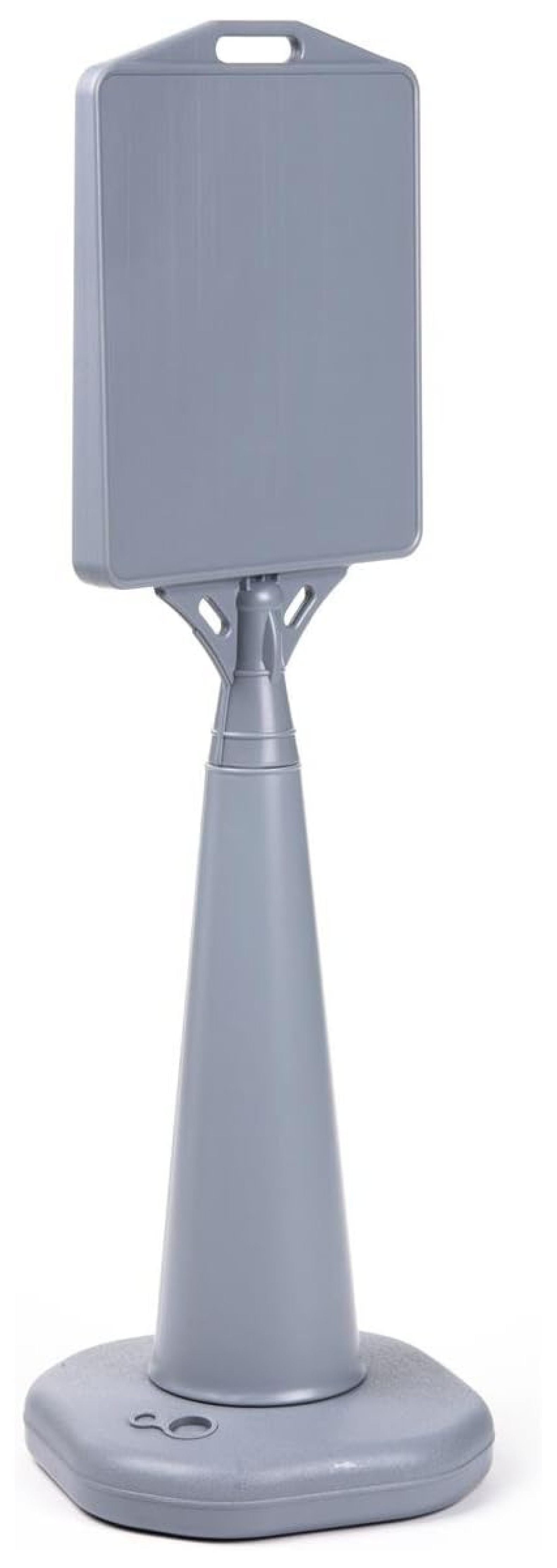 Outdoor Cone Sign Stand - 47 Inch Grey Plastic Display - Double Sided ...
