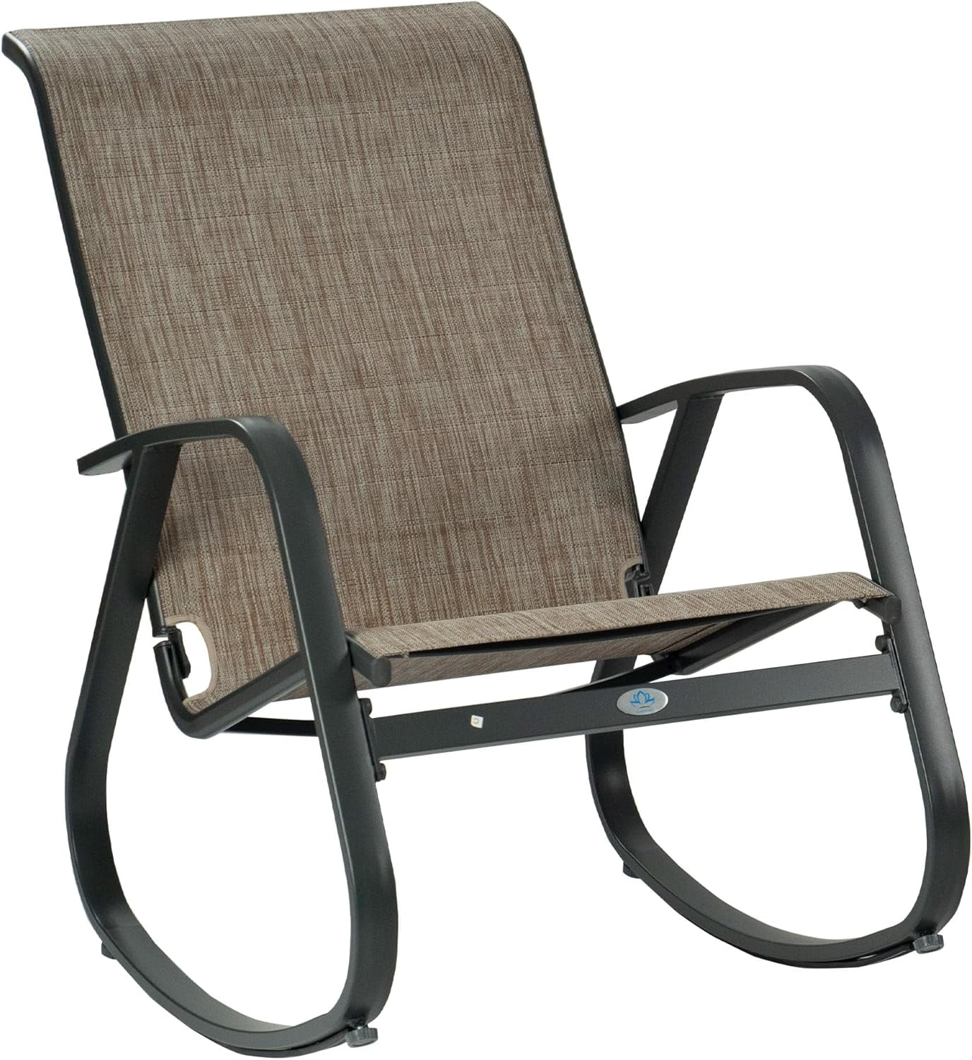 Outdoor Contemporary Patio Rocking Sling Chair with Powder Coated ...