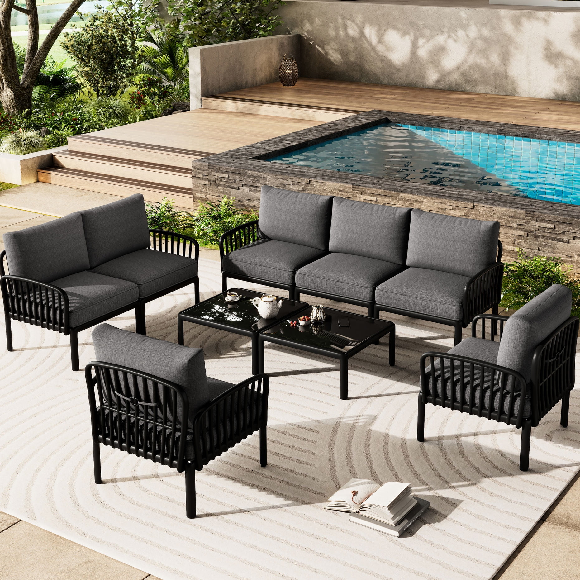 Outdoor Conversation Set with Tables | Spacious and Comfortable Seating ...