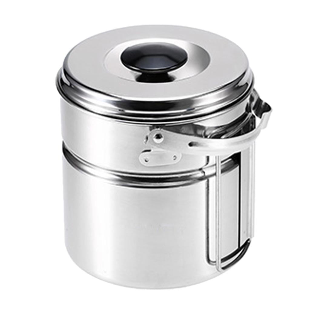 Outdoor Cooking Pot with Bail Handle And Steaming Dish for Camping ...