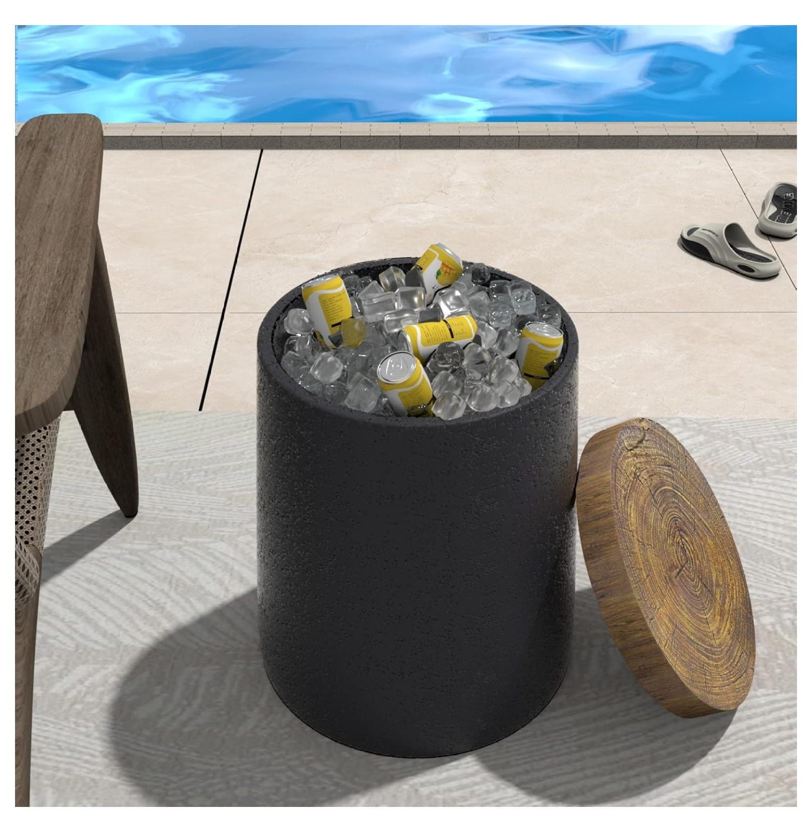 Outdoor Cooler Side Table, Outdoor Patio Cooler, Outdoor Bar Table, Ice ...