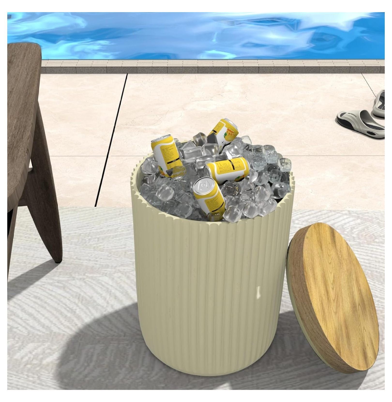 Outdoor Cooler Side Table, Outdoor Patio Cooler, Outdoor Bar Table, Ice ...