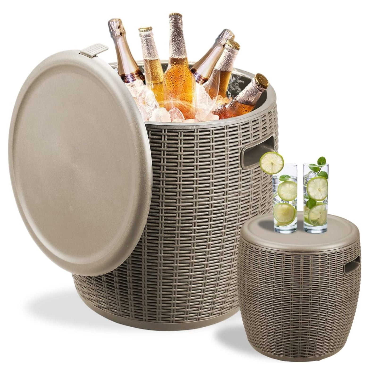 Outdoor Cooler Table for Patio and Deck, 9.5 Gallon All-Weather ...