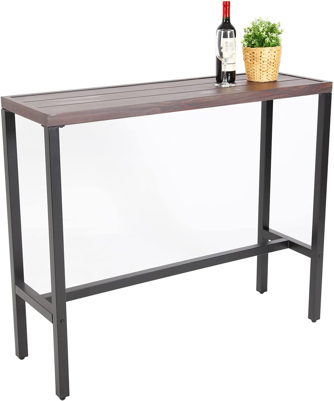 Outdoor Counter Height Bar Table, 45.5” Pub Height Dining Bar Table ...