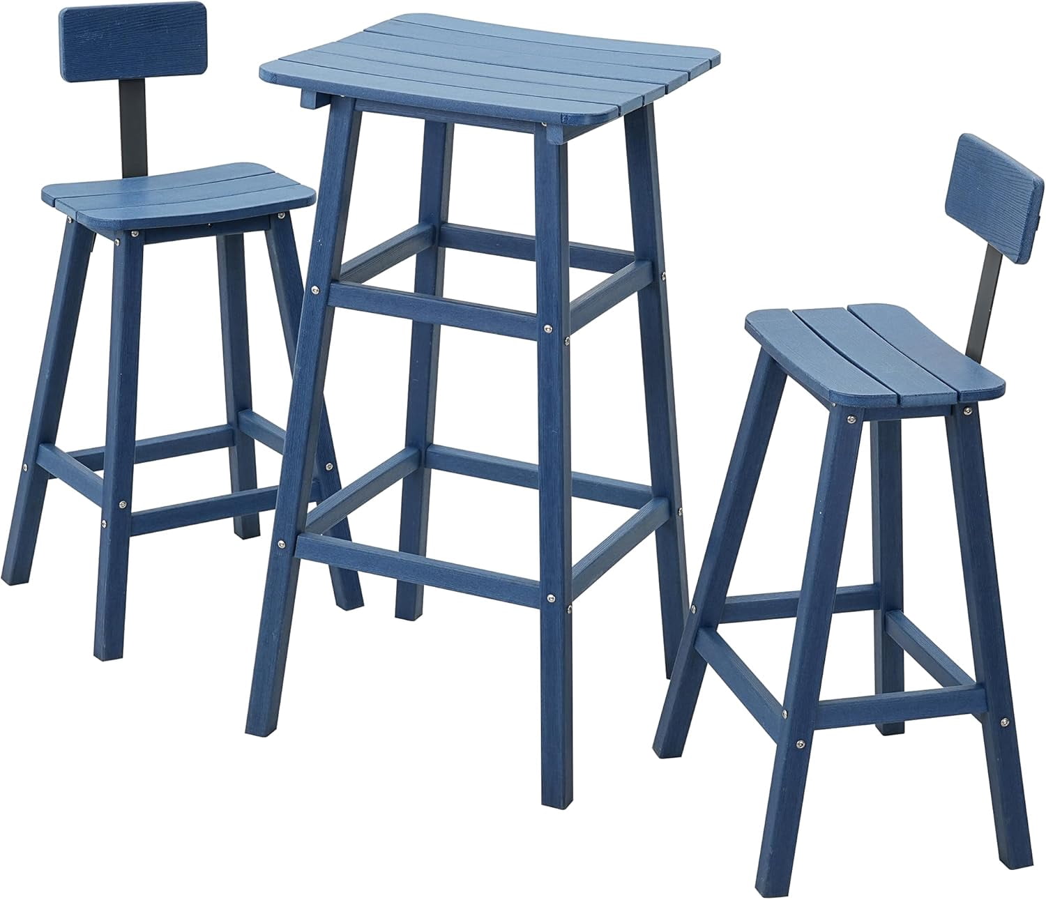 Outdoor Counter Height Bar Table Set, Pub & Bistro Table with 2 Stools ...