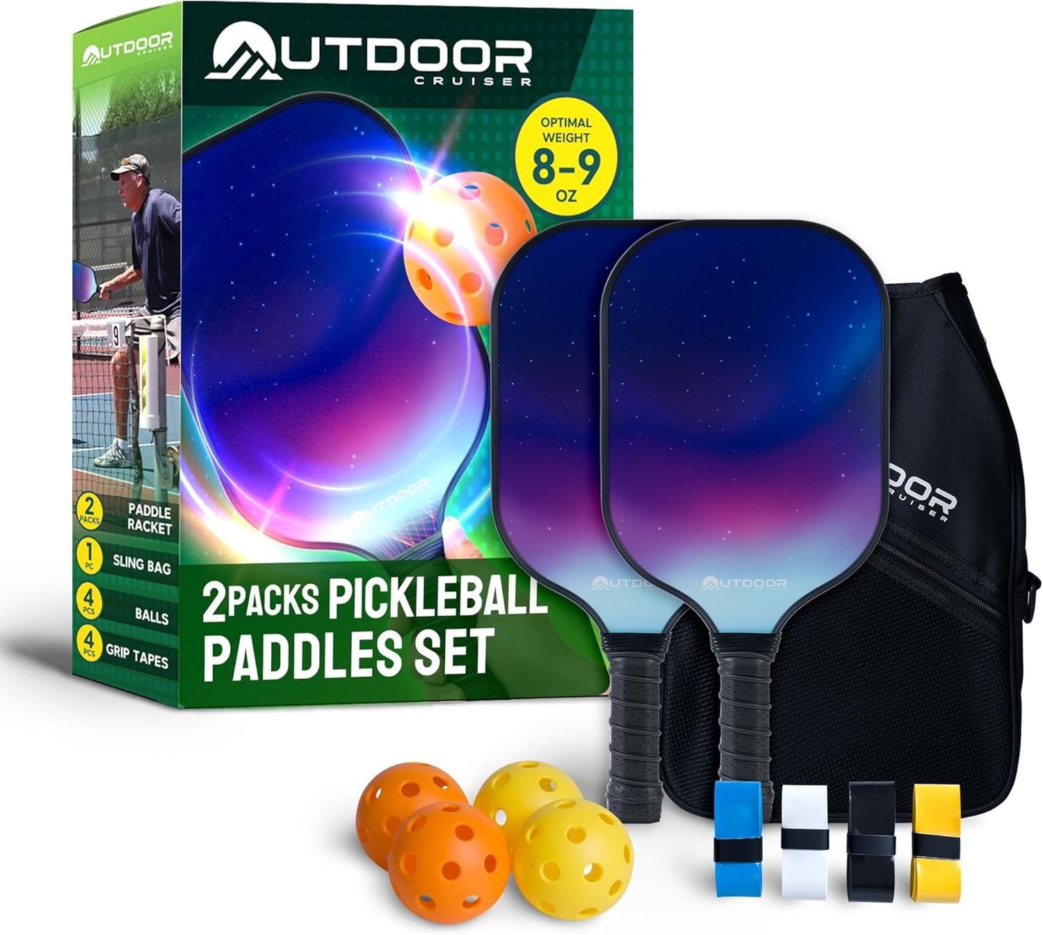Outdoor Cruiser Pickleball Paddle Set – USAPA Approved, Premium ...