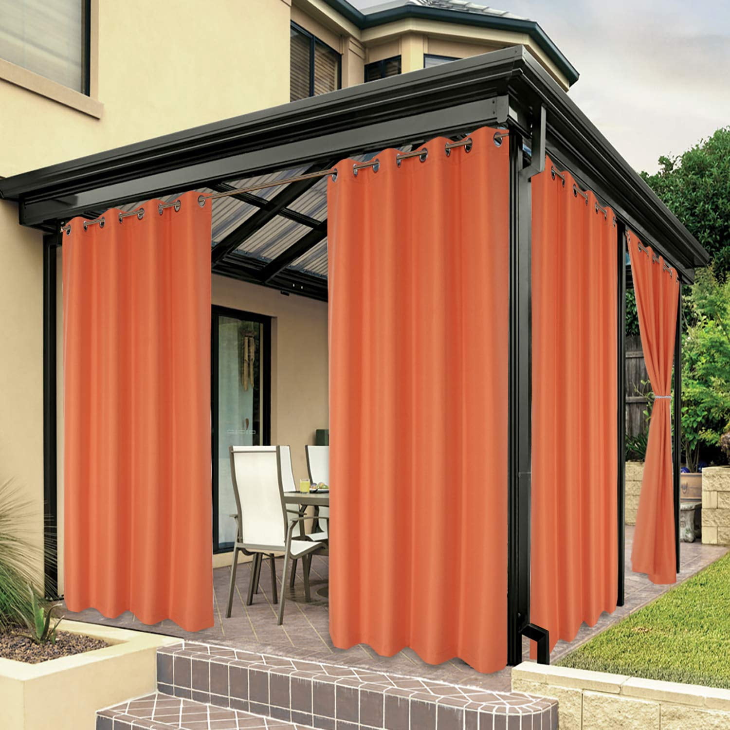 Outdoor Curtain Mecca Orange 84"W x 84"L (Pack of 1) - Walmart.com