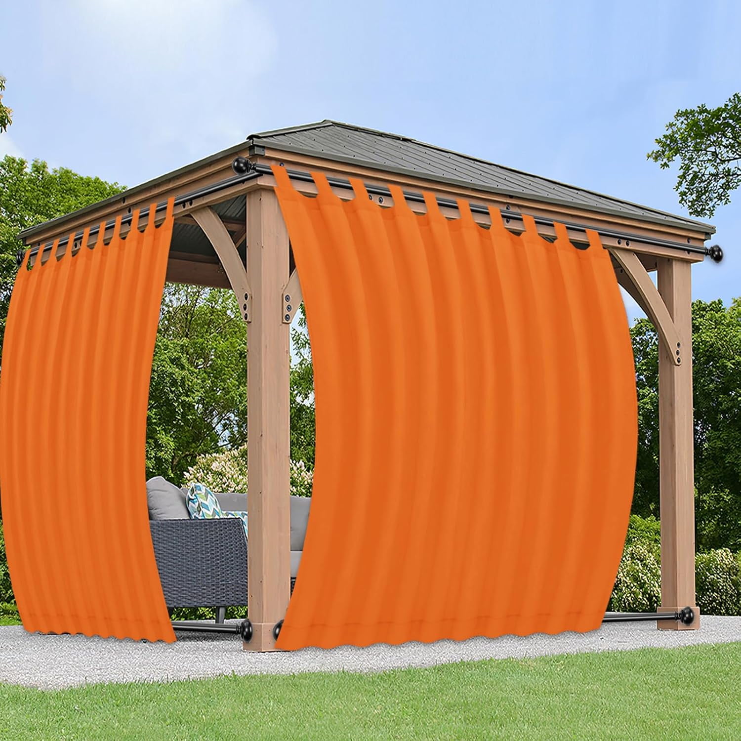 Outdoor Curtains for Detachable Sticky Tab Top Patio Waterproof ...