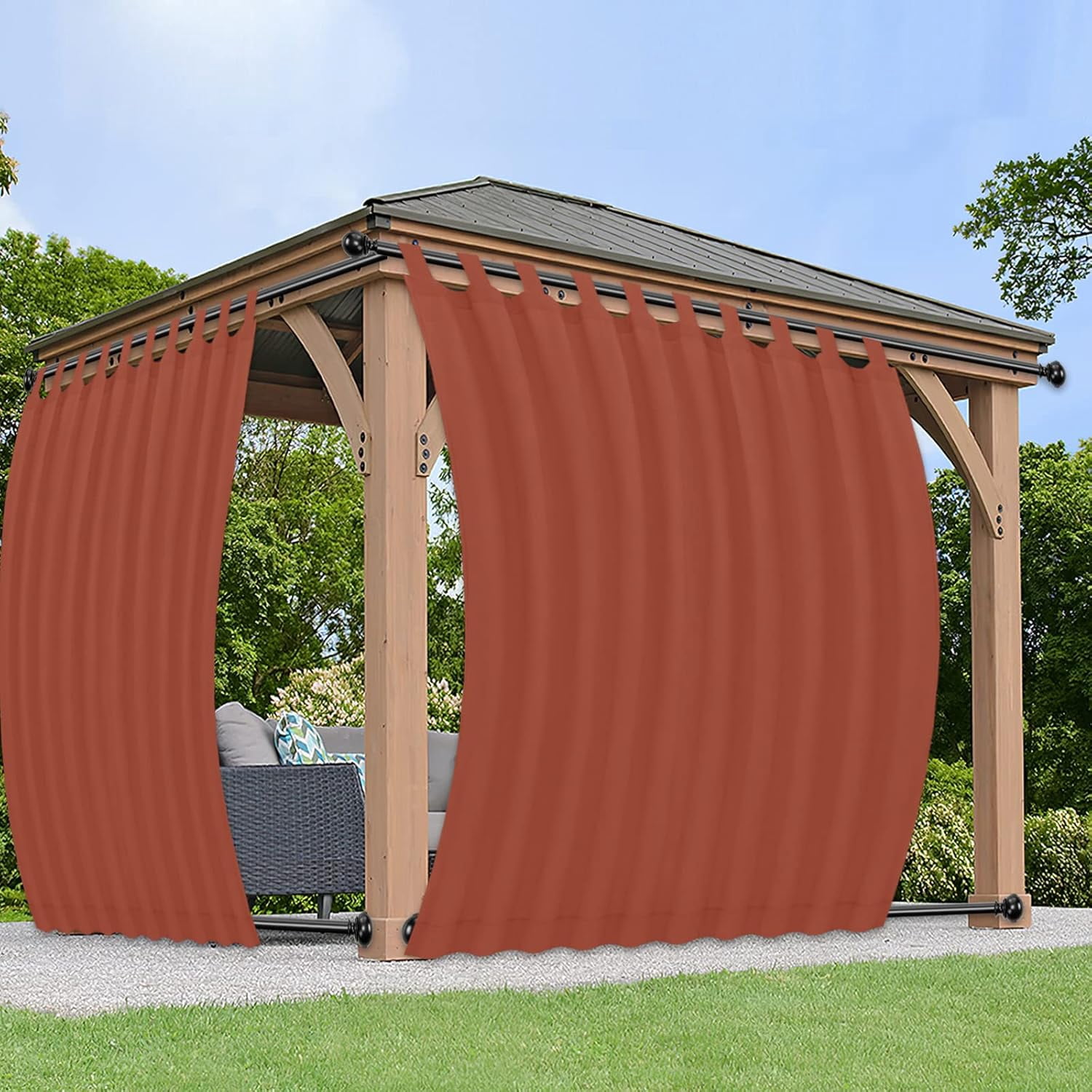 Outdoor Curtains for Detachable Sticky Tab Top Patio Waterproof ...
