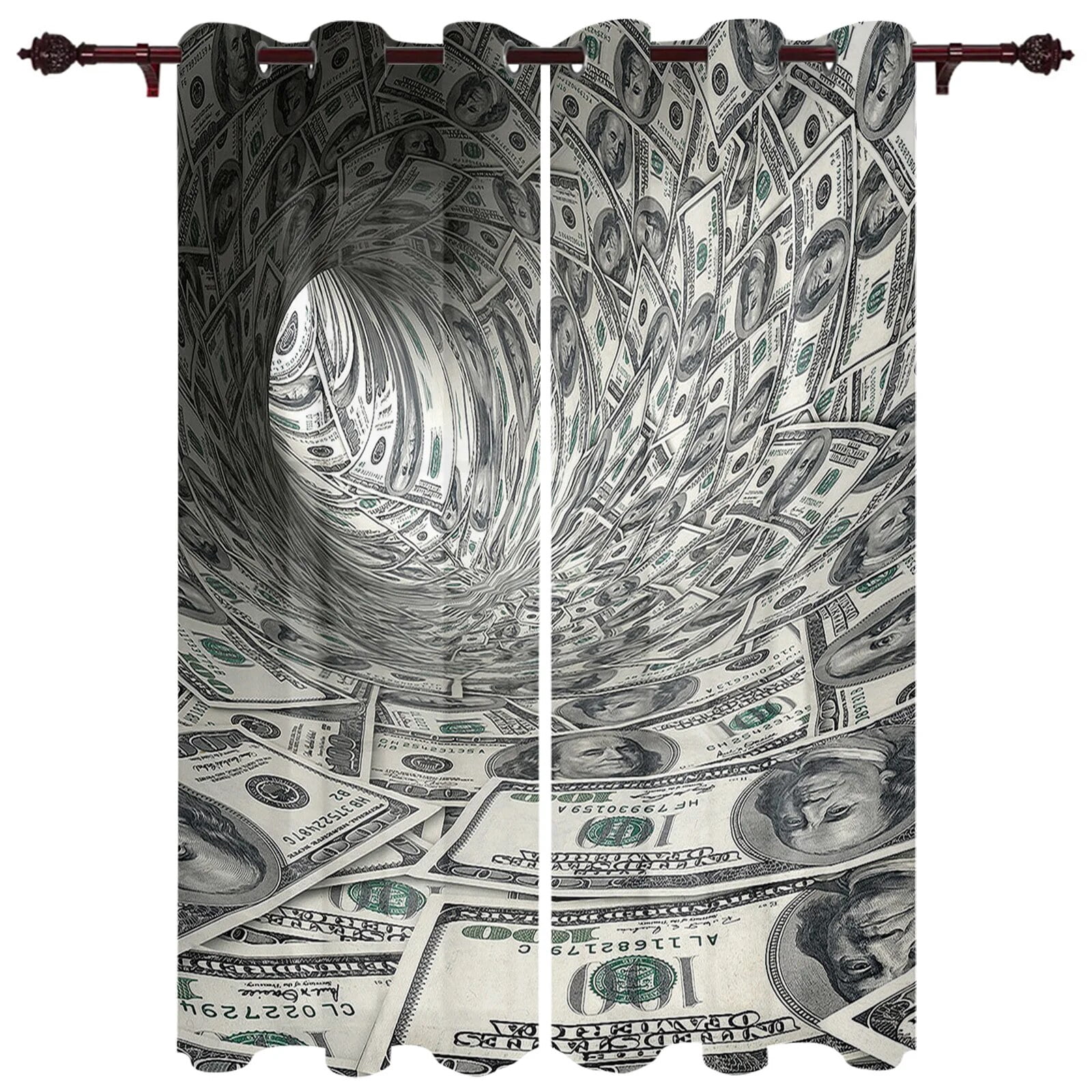 Outdoor Curtains Dollar Money Funnel Living Room Kitchen Curtain Drape ...