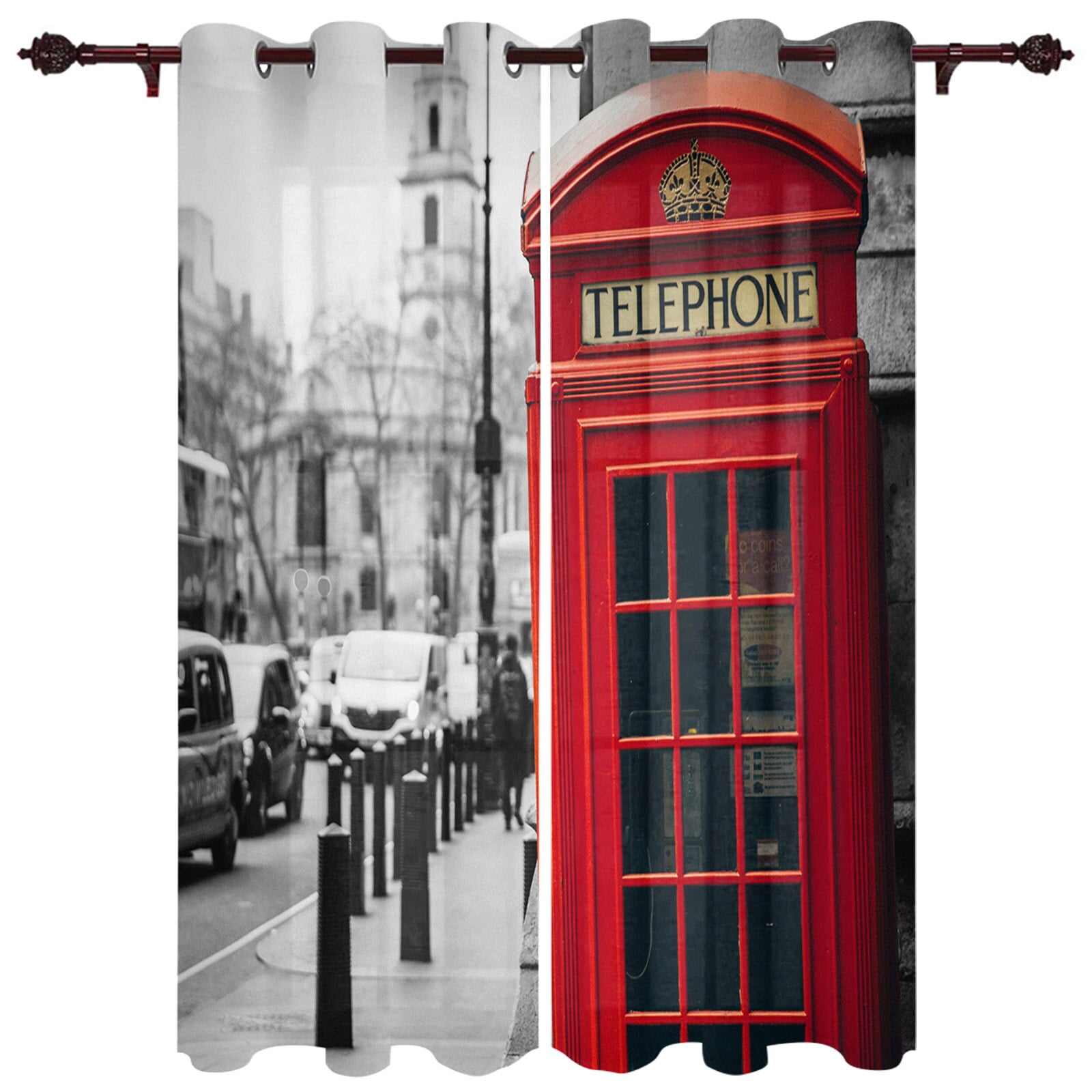 Outdoor Curtains Iron Gate Skull Floor Living Room Kitchen Curtain ...