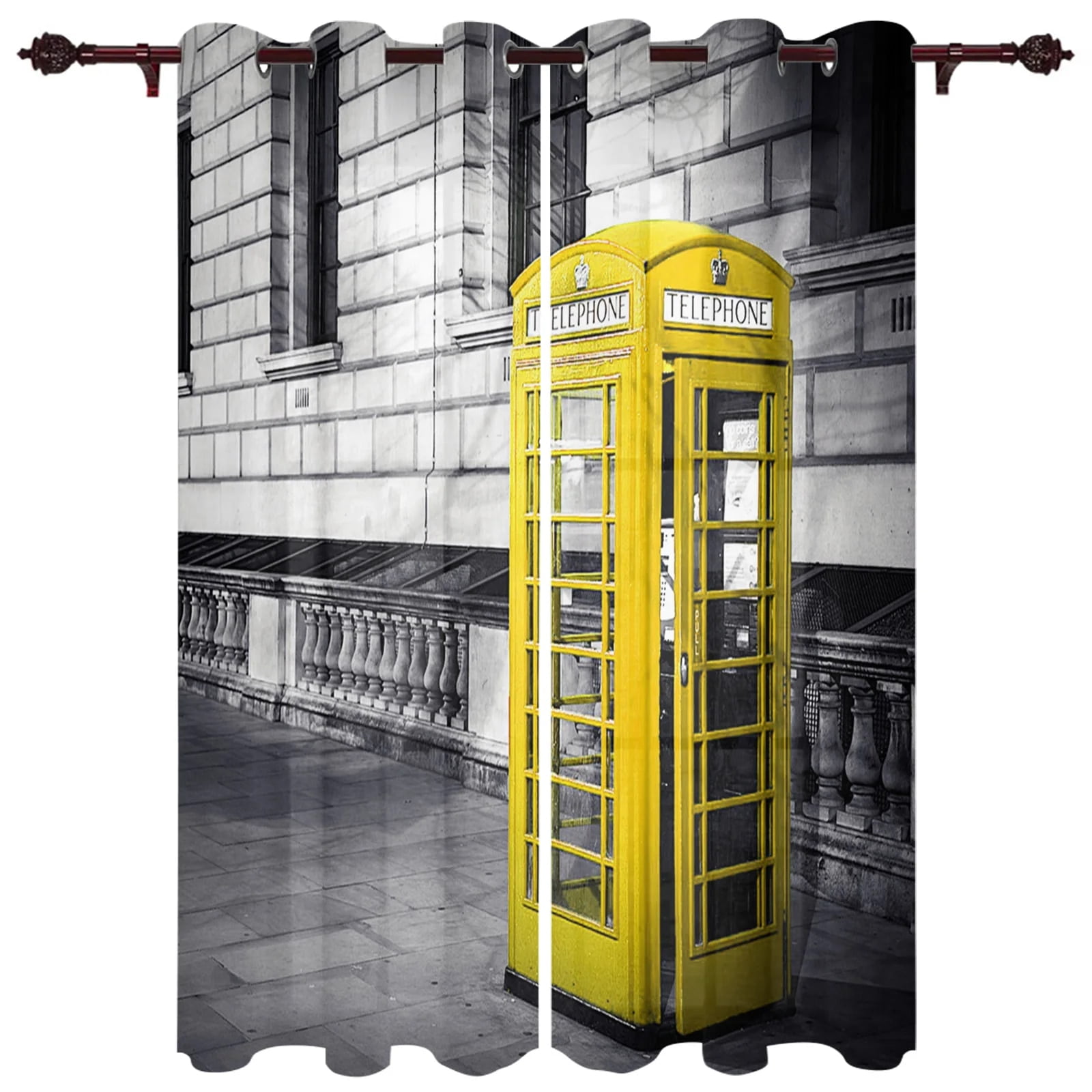Outdoor Curtains Iron Gate Skull Floor Living Room Kitchen Curtain ...
