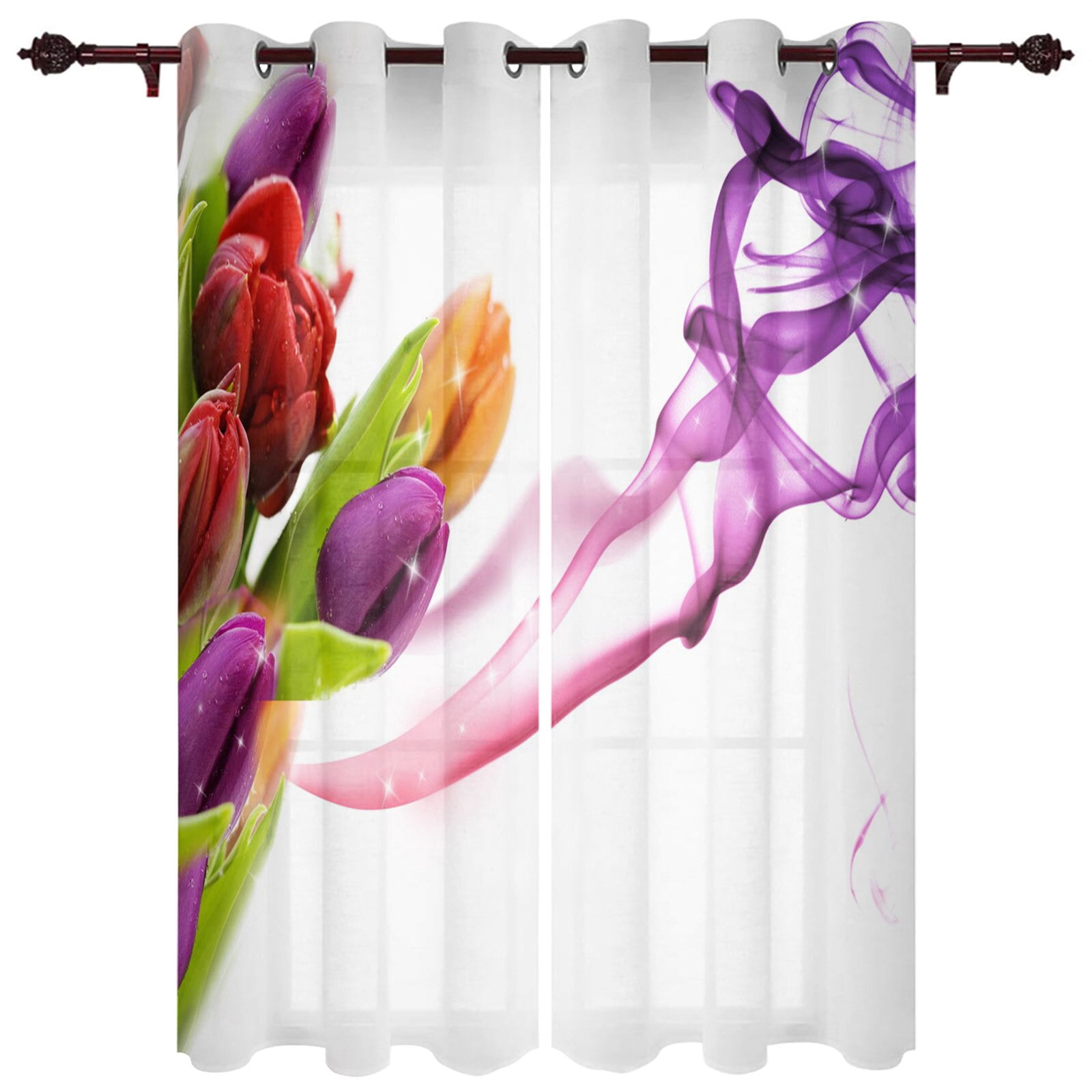 Outdoor Curtains Iron Gate Skull Floor Living Room Kitchen Curtain ...