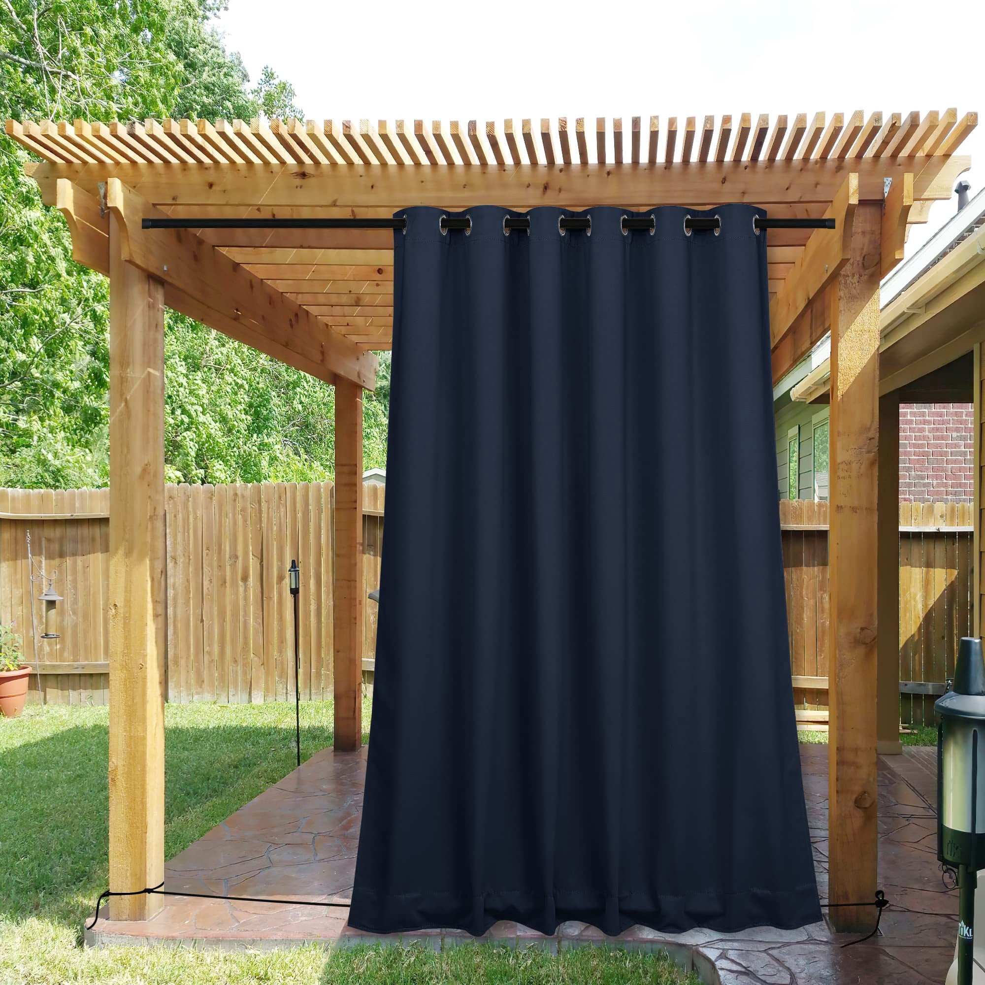 Outdoor Curtains Navy Blue 84"W x 84"L (Pack of 2) - Walmart.com