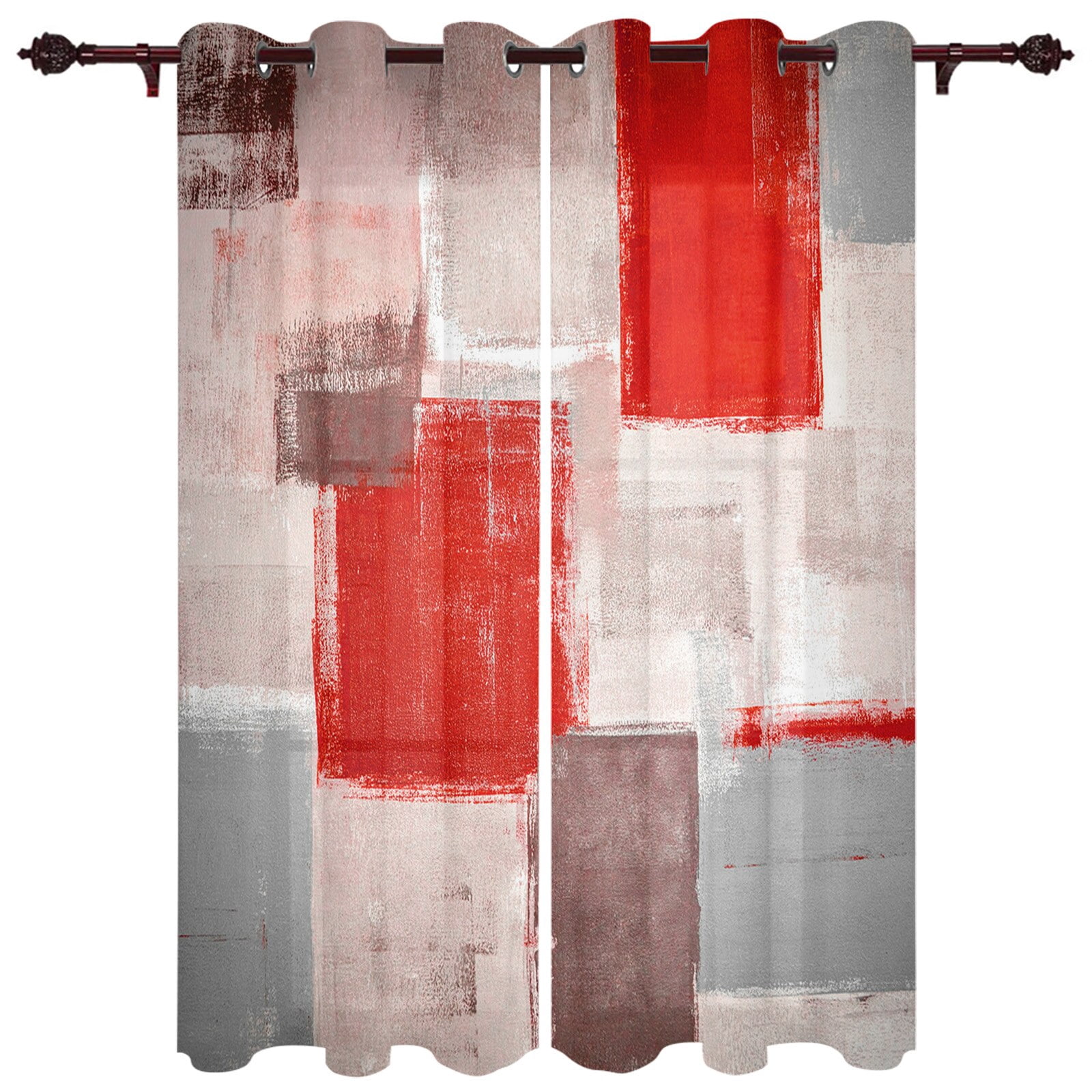 Outdoor Curtains Oil Painting Abstract Blue Living Room Kitchen Curtain ...