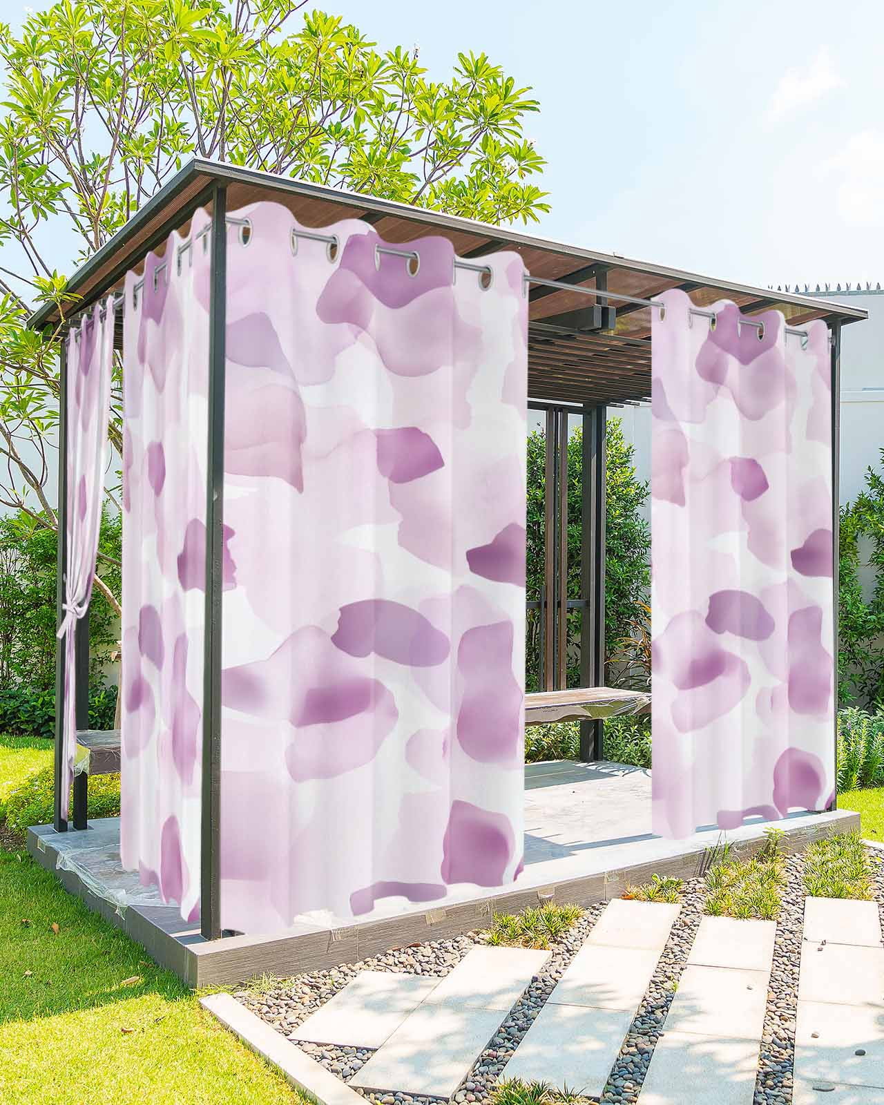 Outdoor Curtains for Patio, Pink Gradient Waterproof Blackout Outside ...